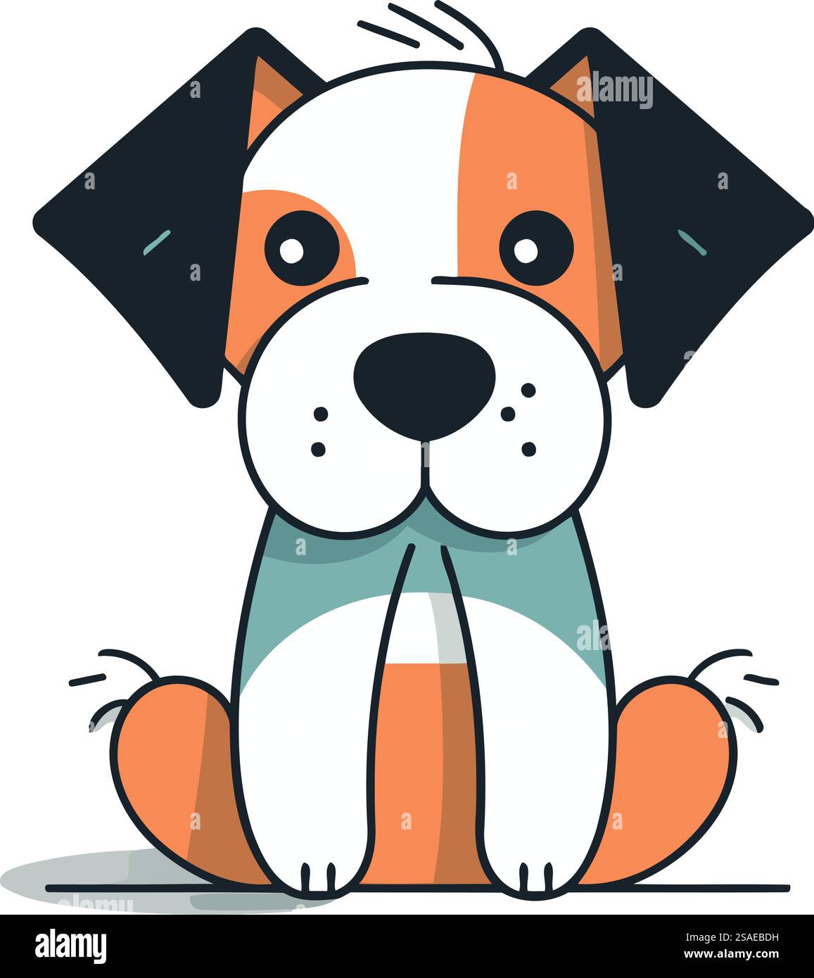 Cute cartoon dog. Vector illustration of a dog. Flat style Stock Vector ...