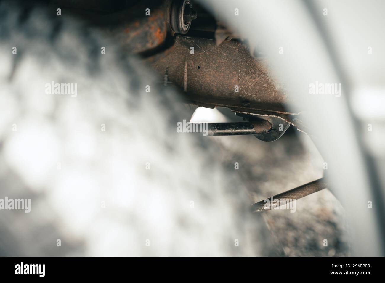 Side view of a new stabilizer rubber mount, the part that connects the ...