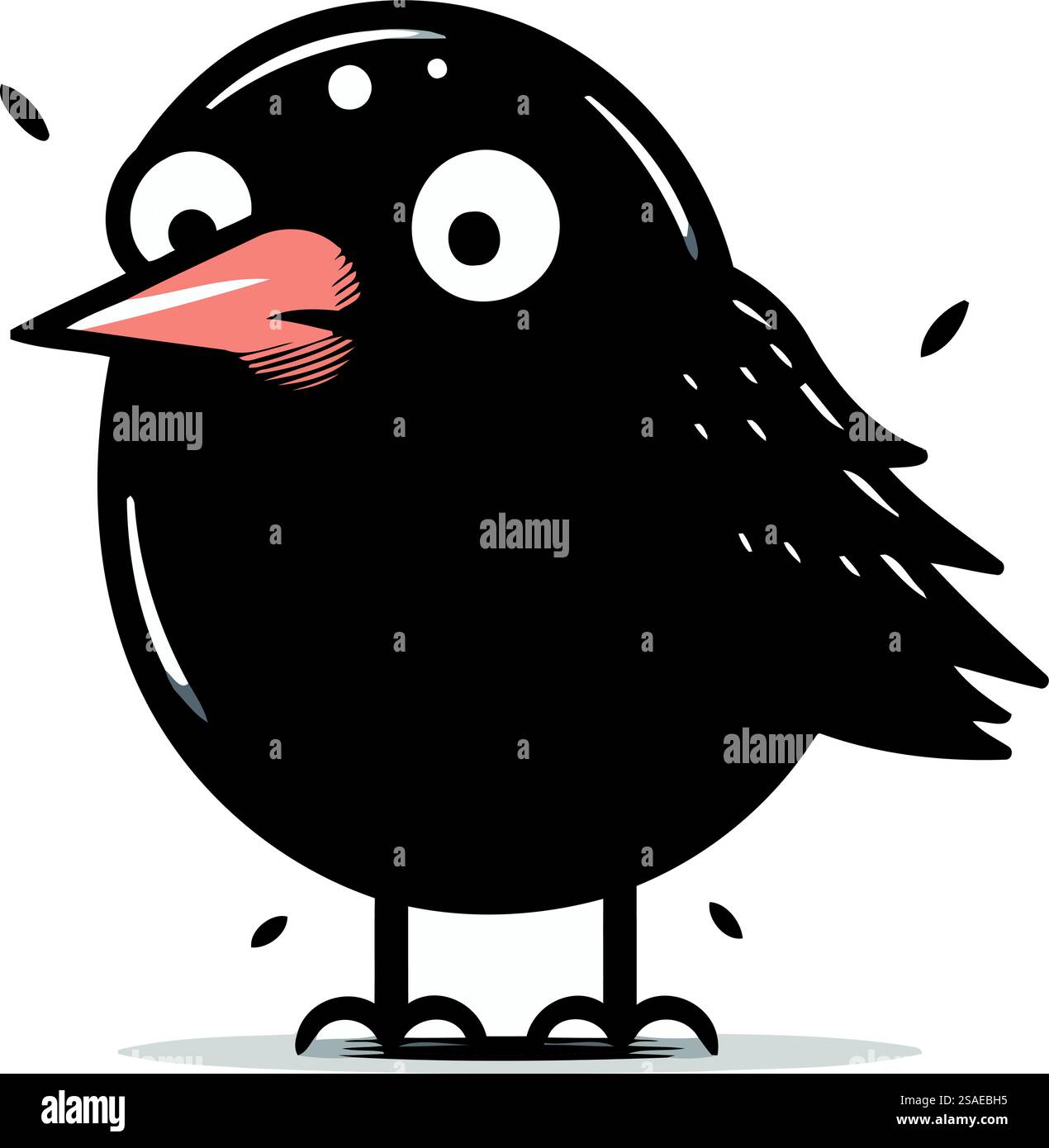 Cute Blackbird Cartoon Mascot Character Vector Illustration Stock ...