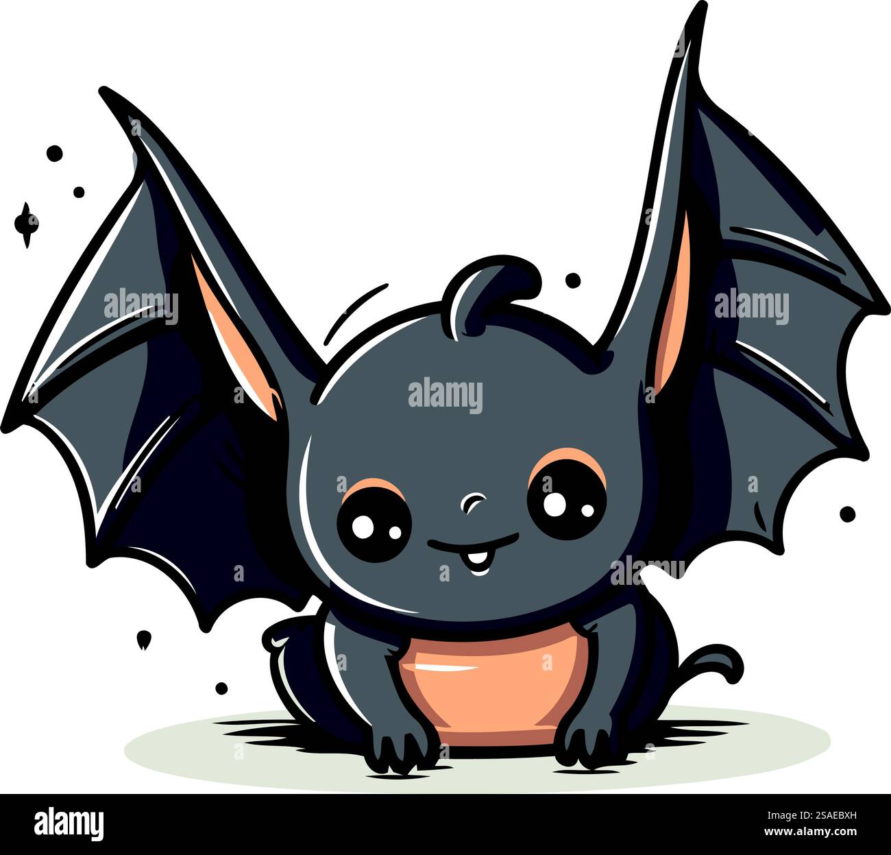 Cute Bat Cartoon Mascot Character. Vector Illustration Stock Vector ...