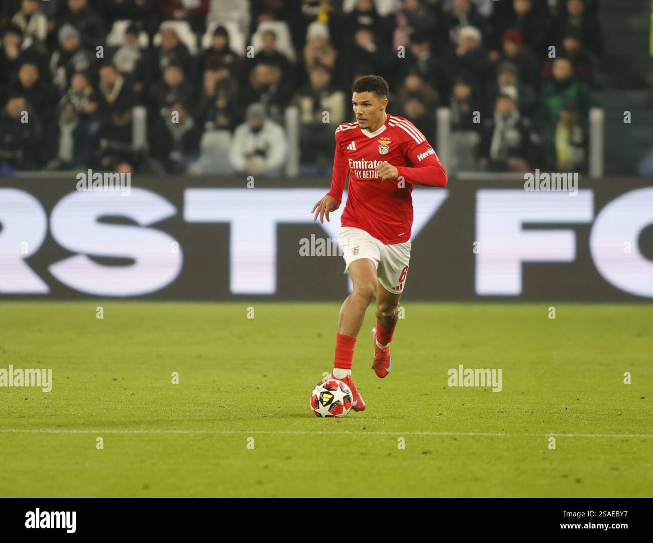 Turin, Italy. 29th Jan, 2025. Alexander Bah of SL Benfica during the ...