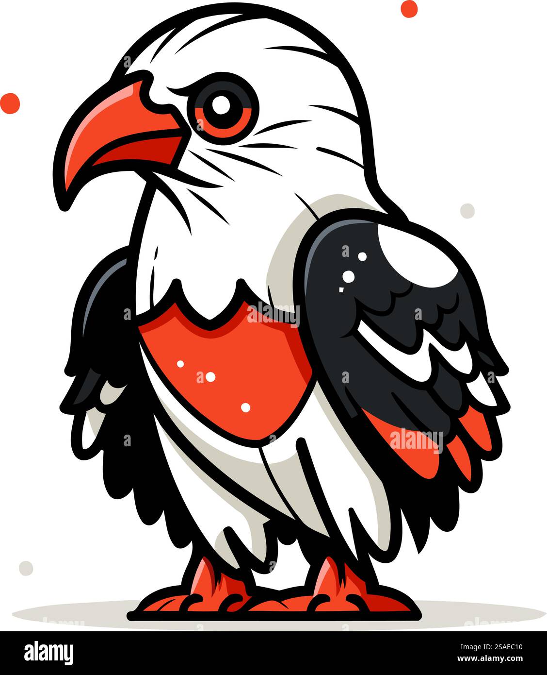 Bald Eagle. Vector illustration on white background. Cartoon style ...