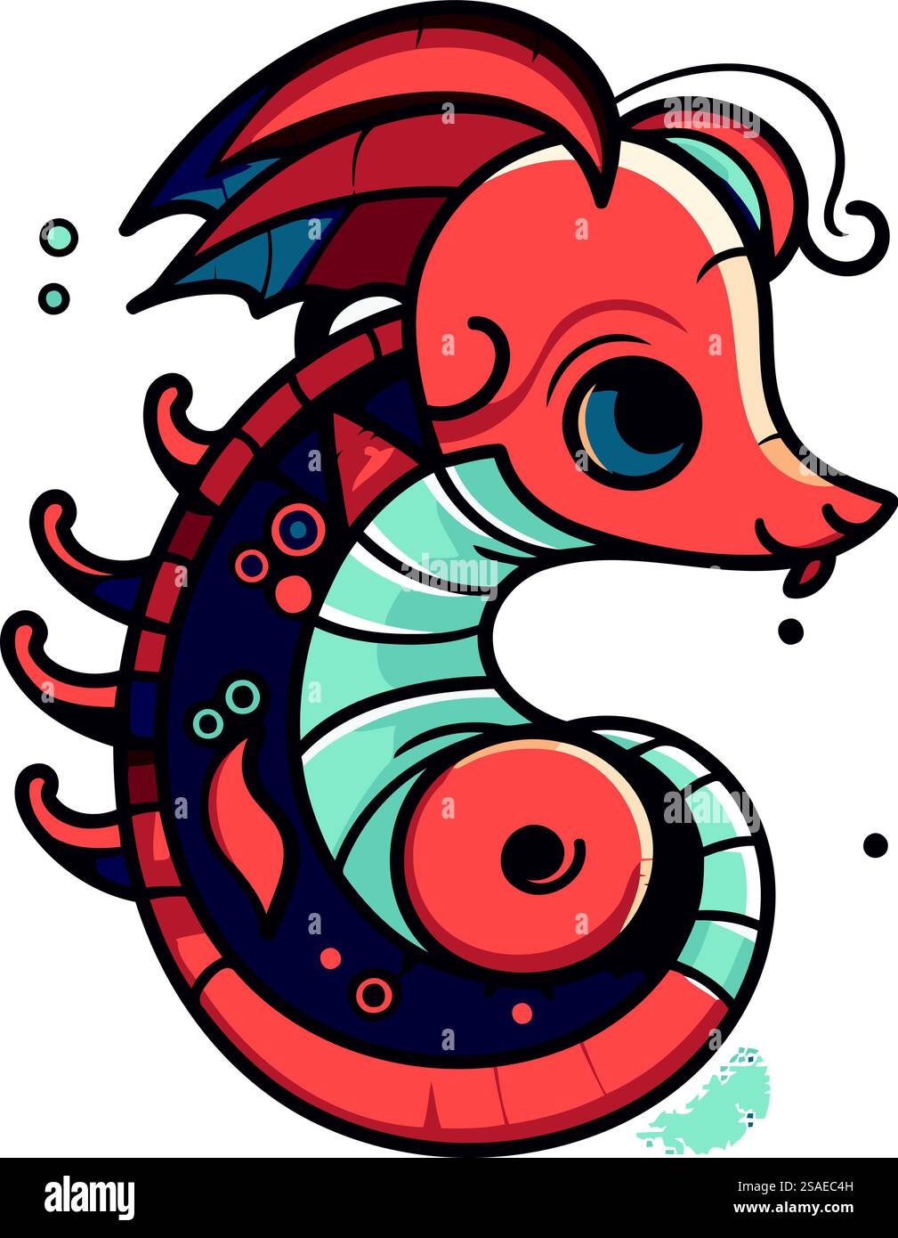 Hippocampus icon. Cartoon illustration of hippocampus icon for web ...