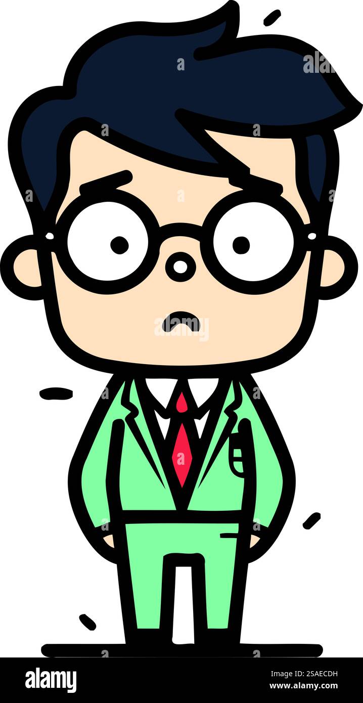 Angry Businessman Cartoon Character Vector Illustration. Simple Flat ...