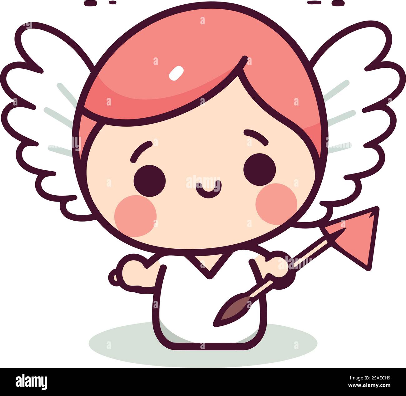 Cupid Cute Angel Cartoon Vector Illustration Stock Vector Image & Art ...
