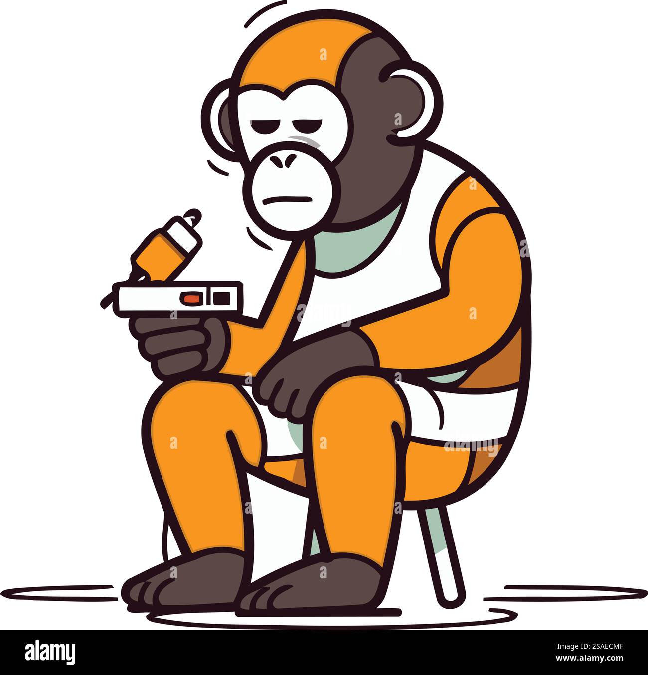 Monkey with a flask. Vector illustration in a flat style Stock Vector ...