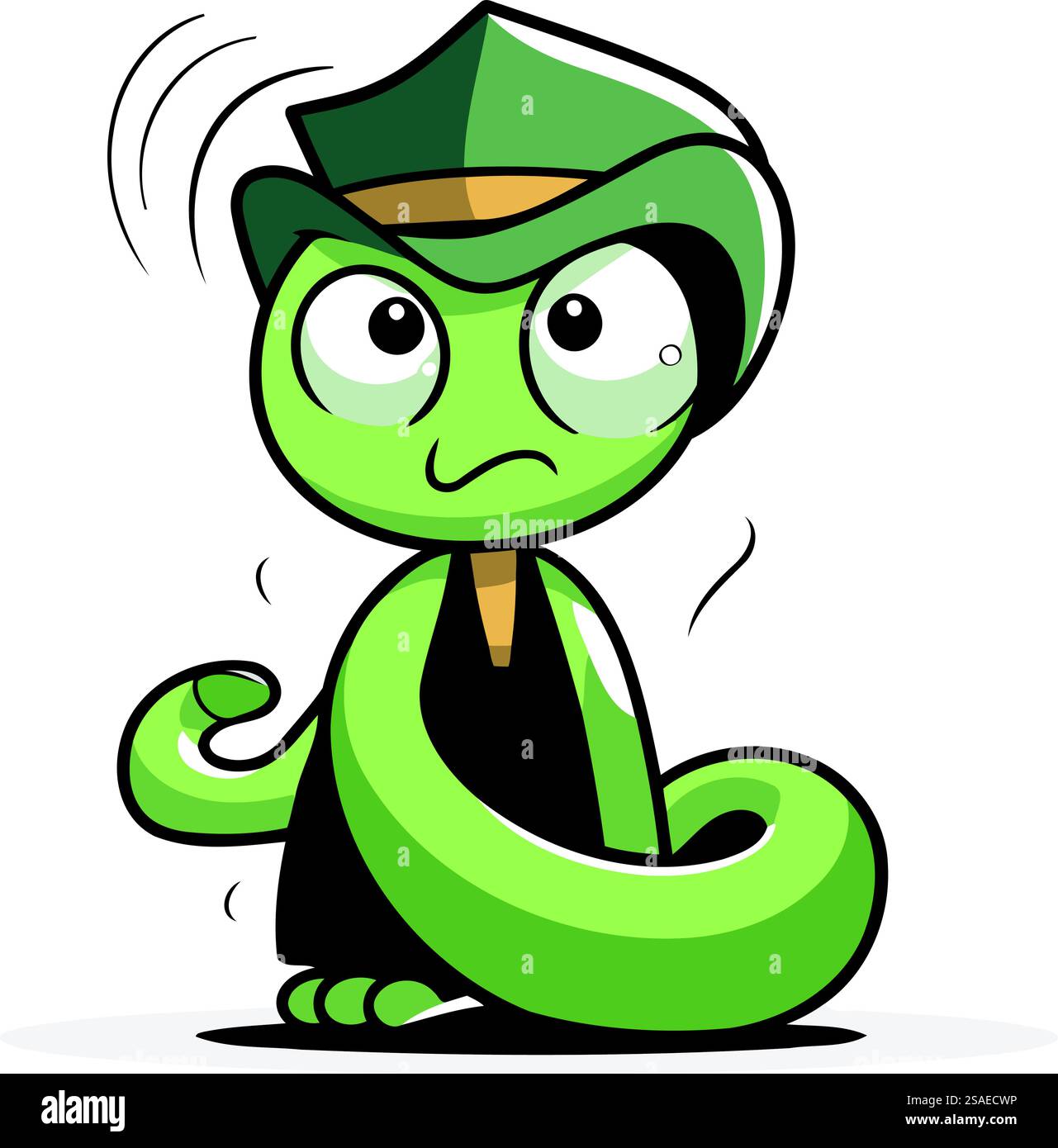 Cartoon snake with a police hat on his head. Vector illustration Stock ...