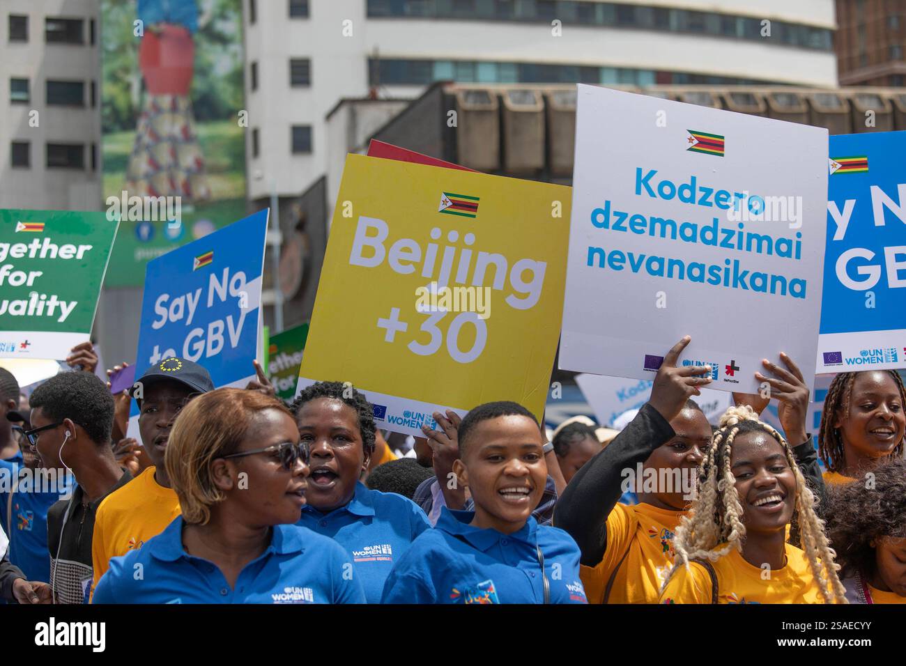 Gender based violence march in Harare, Zimbabwe Hundreds of people take ...