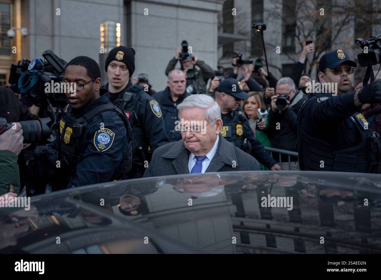 Former U.S. Sen. Bob Menendez, D-N.J., departs Manhattan federal court ...