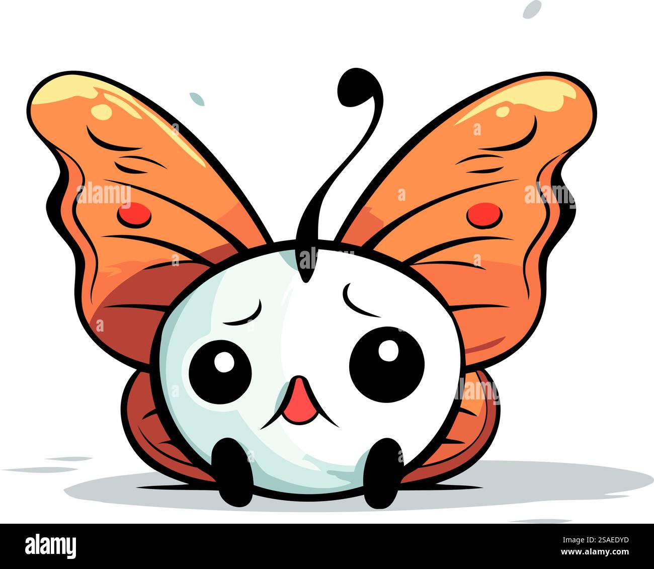 Butterfly character design. Cute cartoon style vector illustration ...