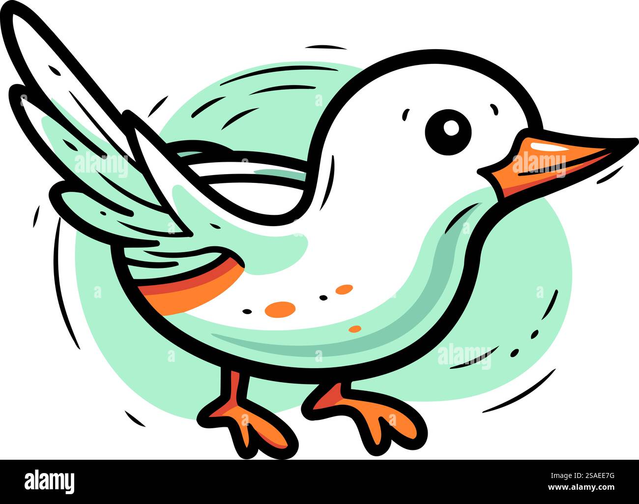 Cute cartoon bird. Vector illustration. Isolated on white background ...