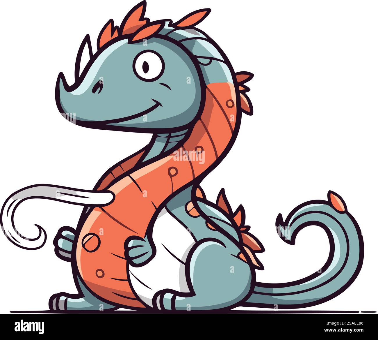 Cute cartoon dragon. Vector illustration isolated on a white background ...