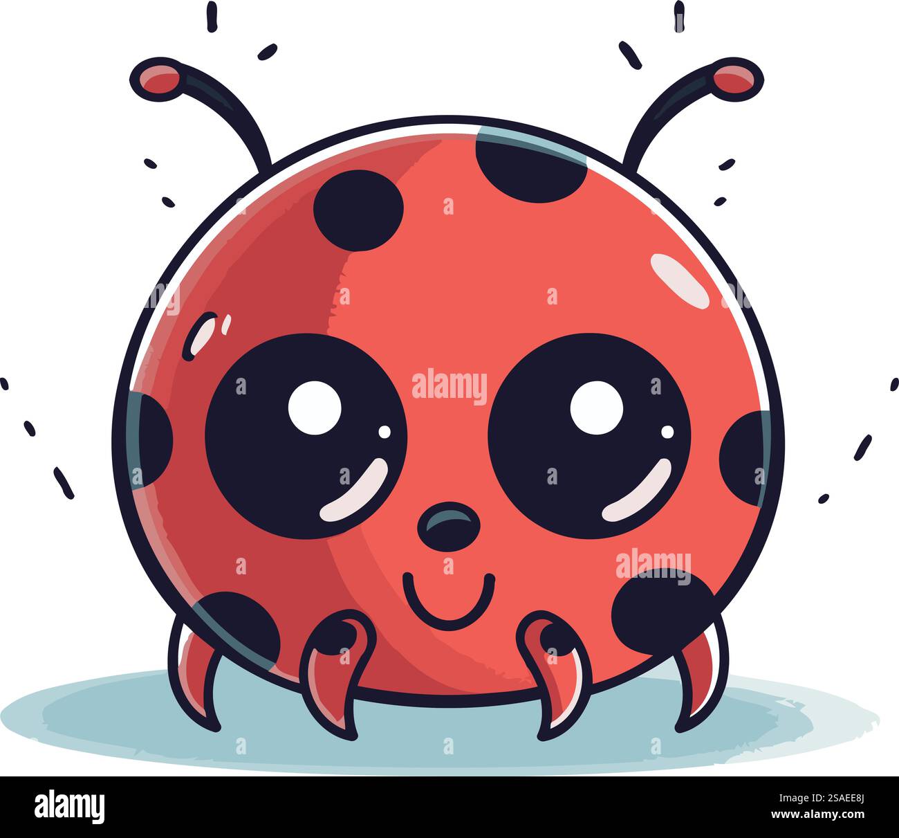 Cute cartoon ladybug isolated on white background. Vector illustration ...