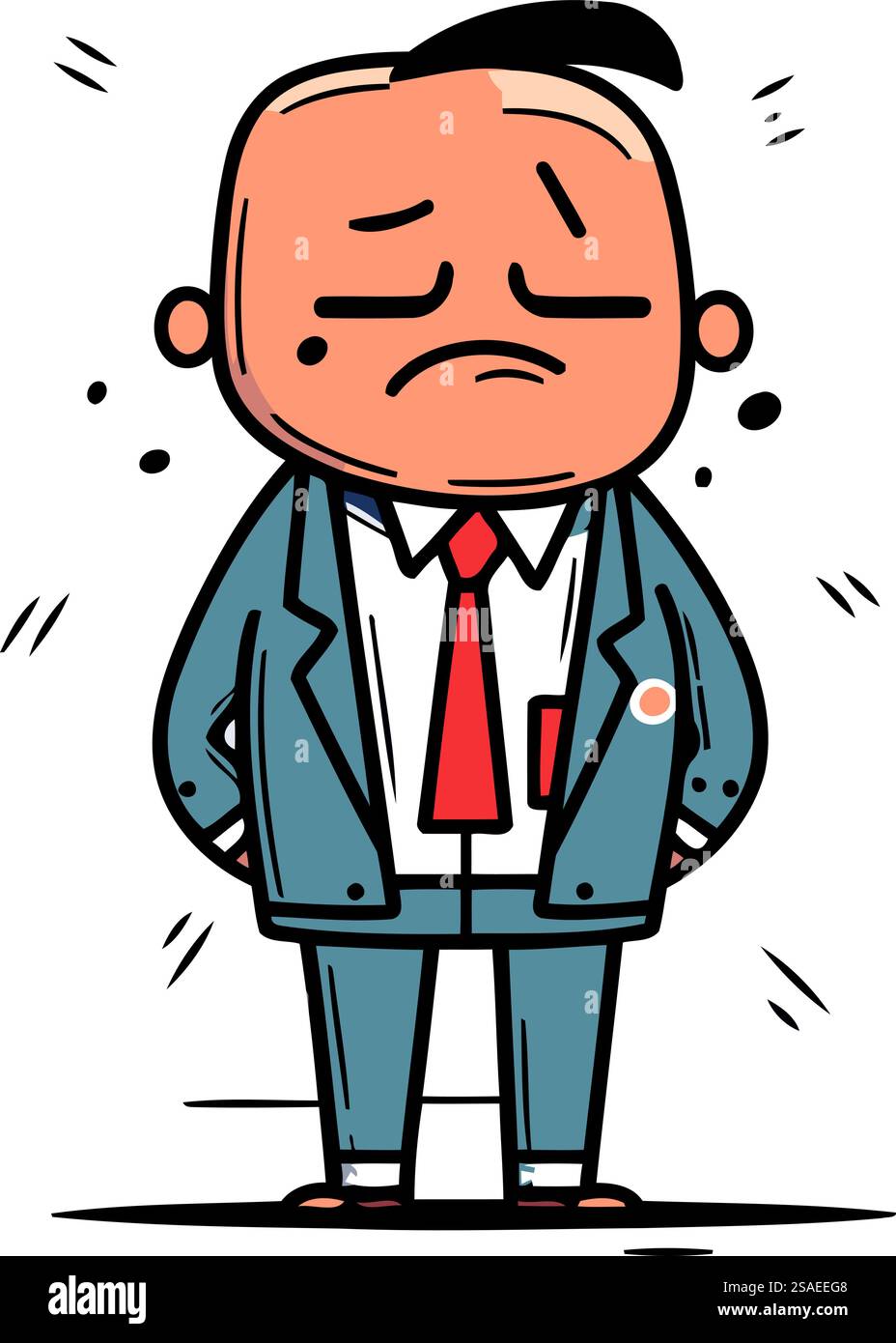 Angry boss cartoon character. Vector illustration in a flat style Stock ...
