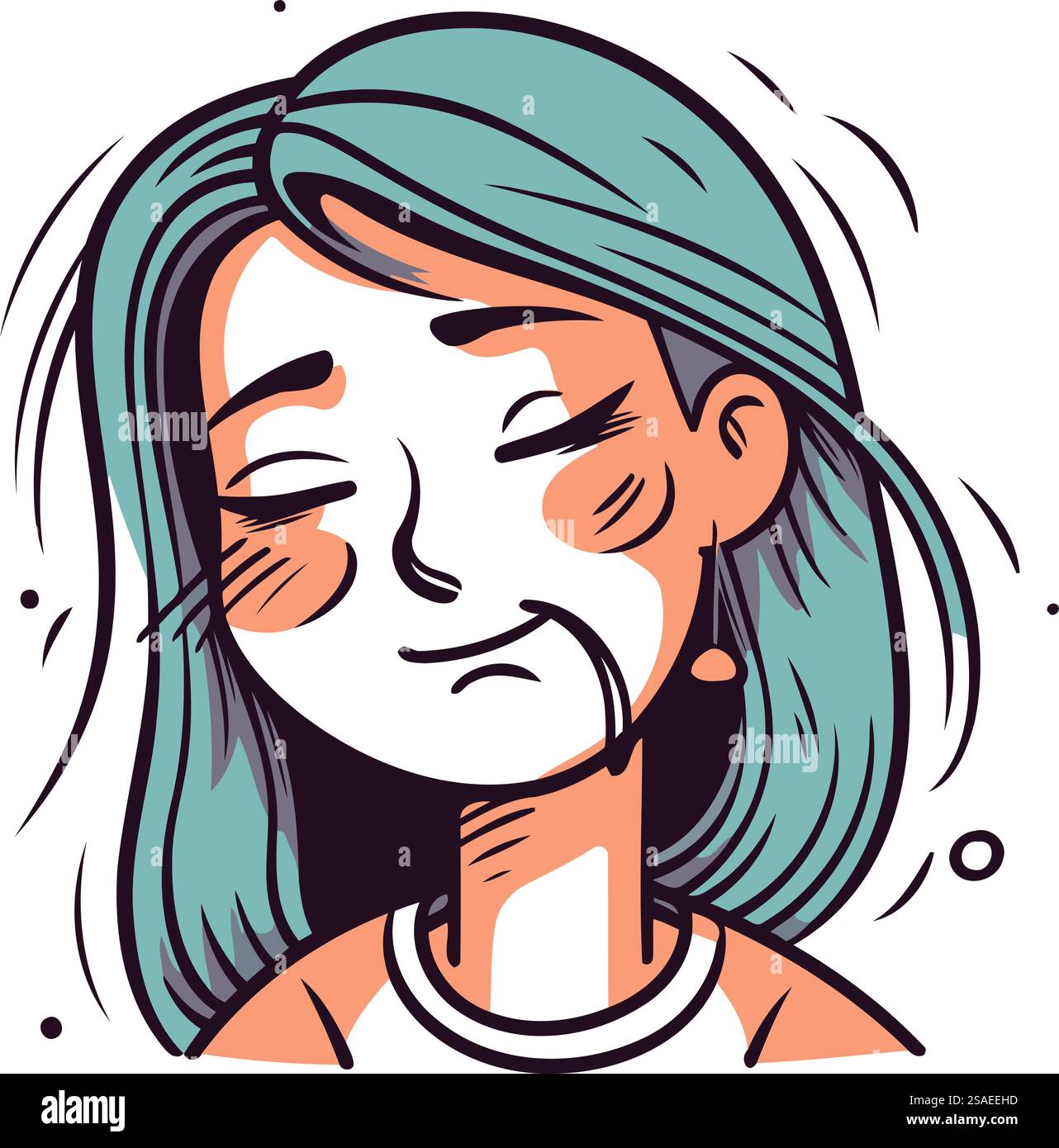 Vector illustration of a woman suffering from toothache. Cartoon style ...