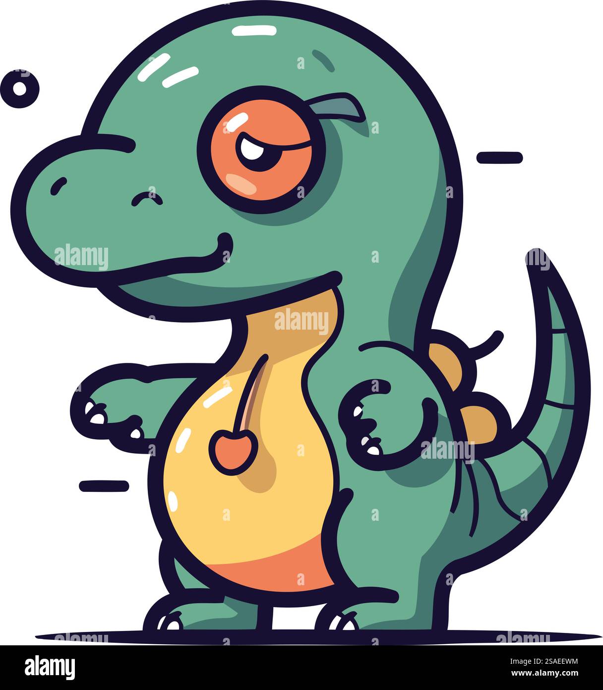 Cute little crocodile cartoon character. Vector illustration isolated ...