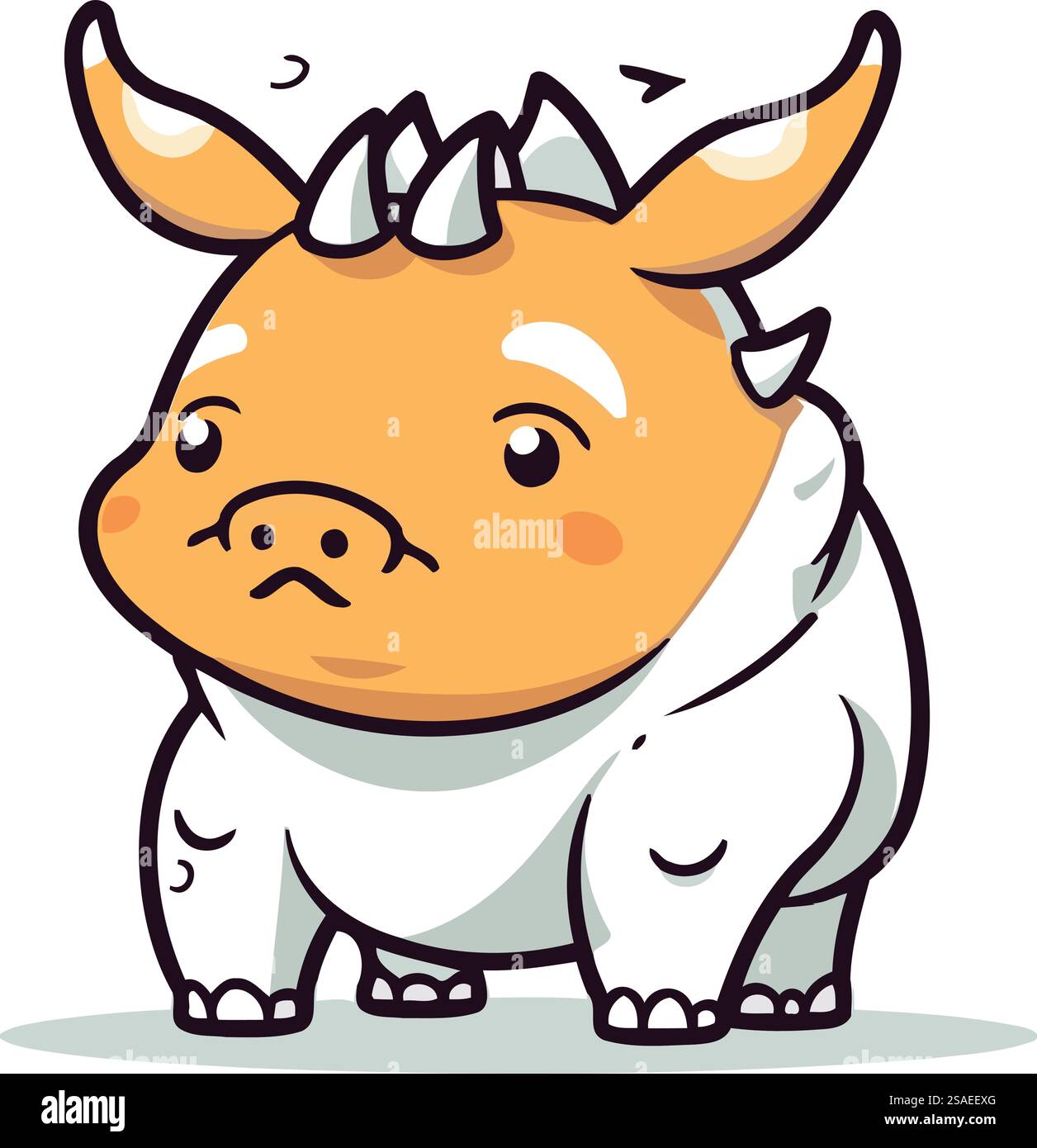 Cute cartoon bull. Vector illustration isolated on a white background ...