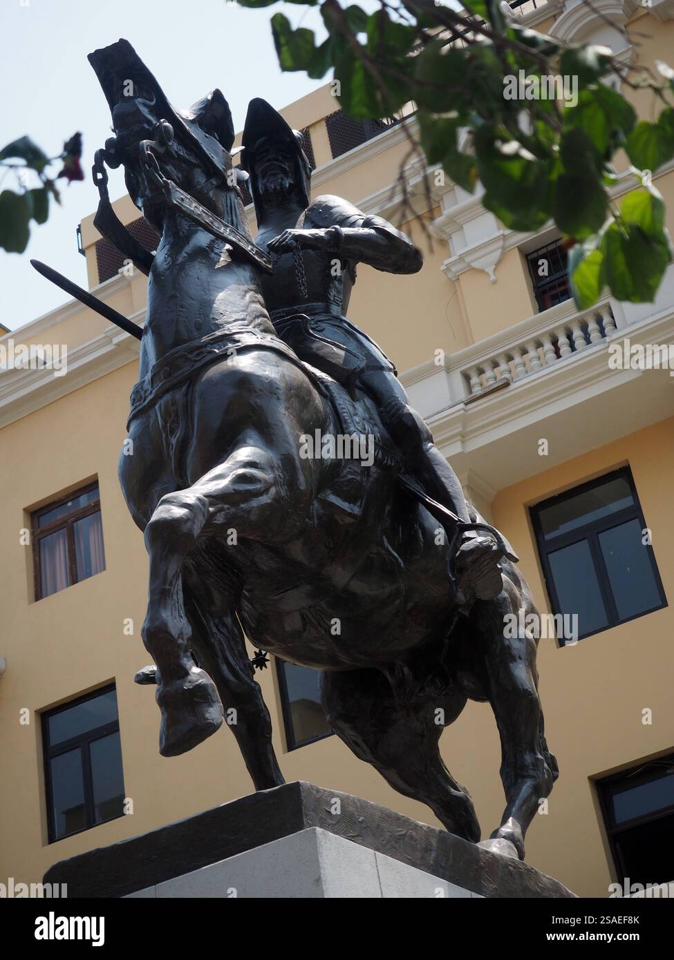 Lima, Peru. 29th Jan, 2025. Equestrian statue of Francisco Pizarro ...
