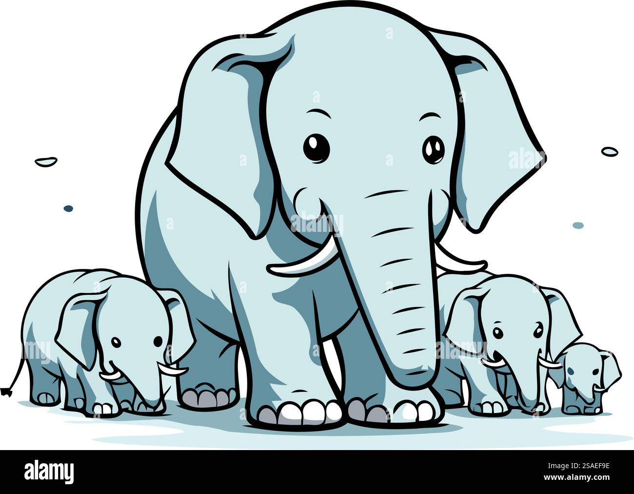 Cute elephant and baby elephant. Vector illustration for your design ...