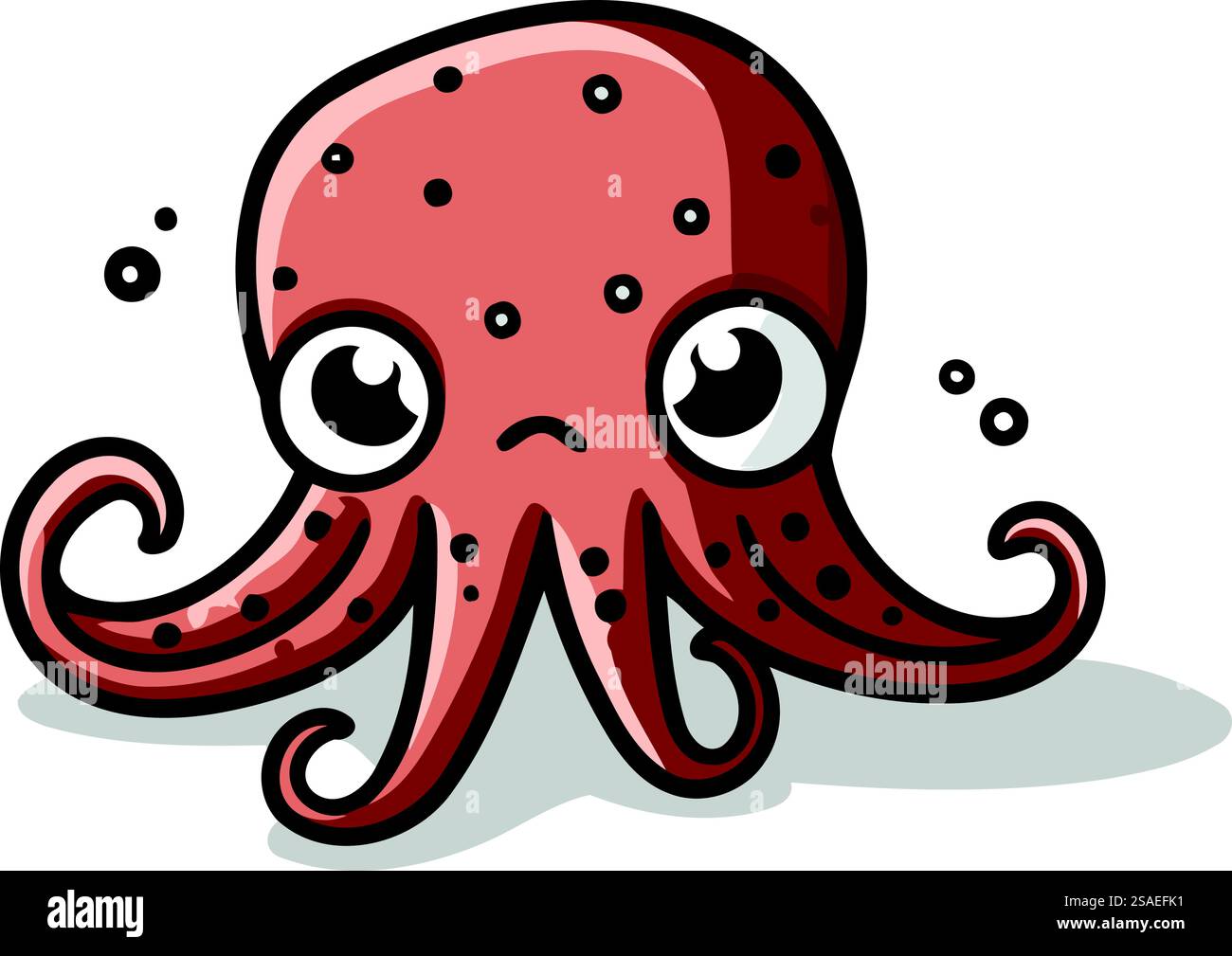 Cute octopus character isolated on white background. Vector ...