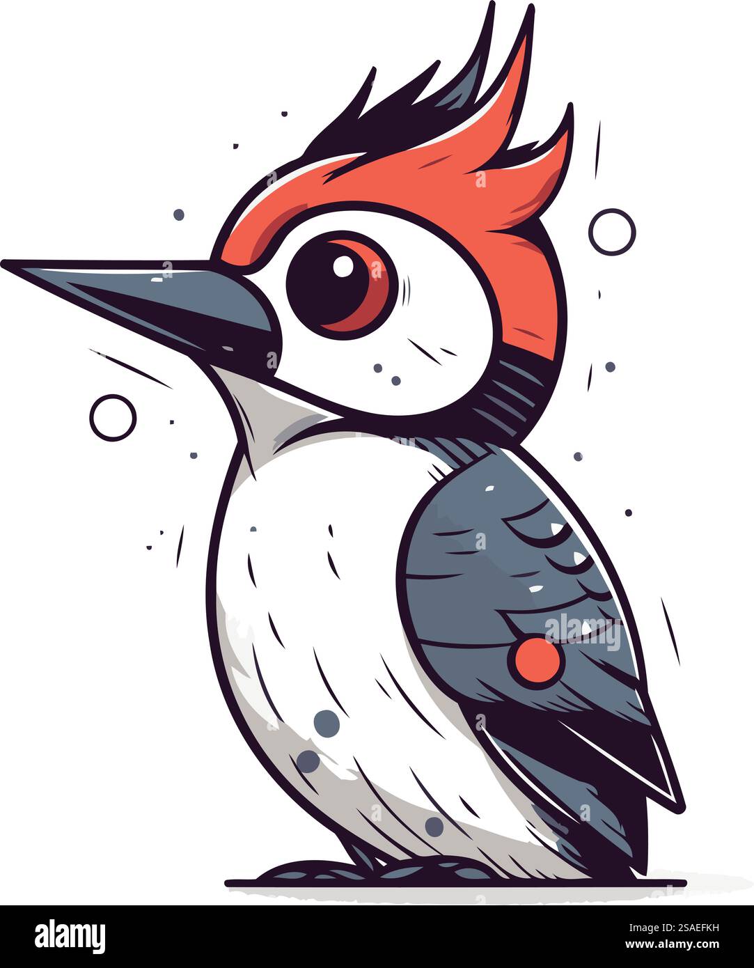 Cute cartoon woodpecker. Vector illustration isolated on white ...