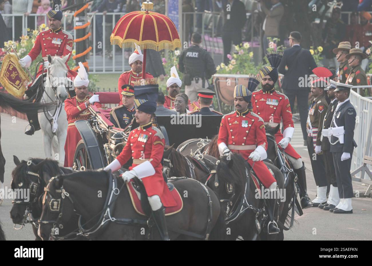 NEW DELHI, INDIA - JANUARY 29: Convoy of President of India Droupadi ...