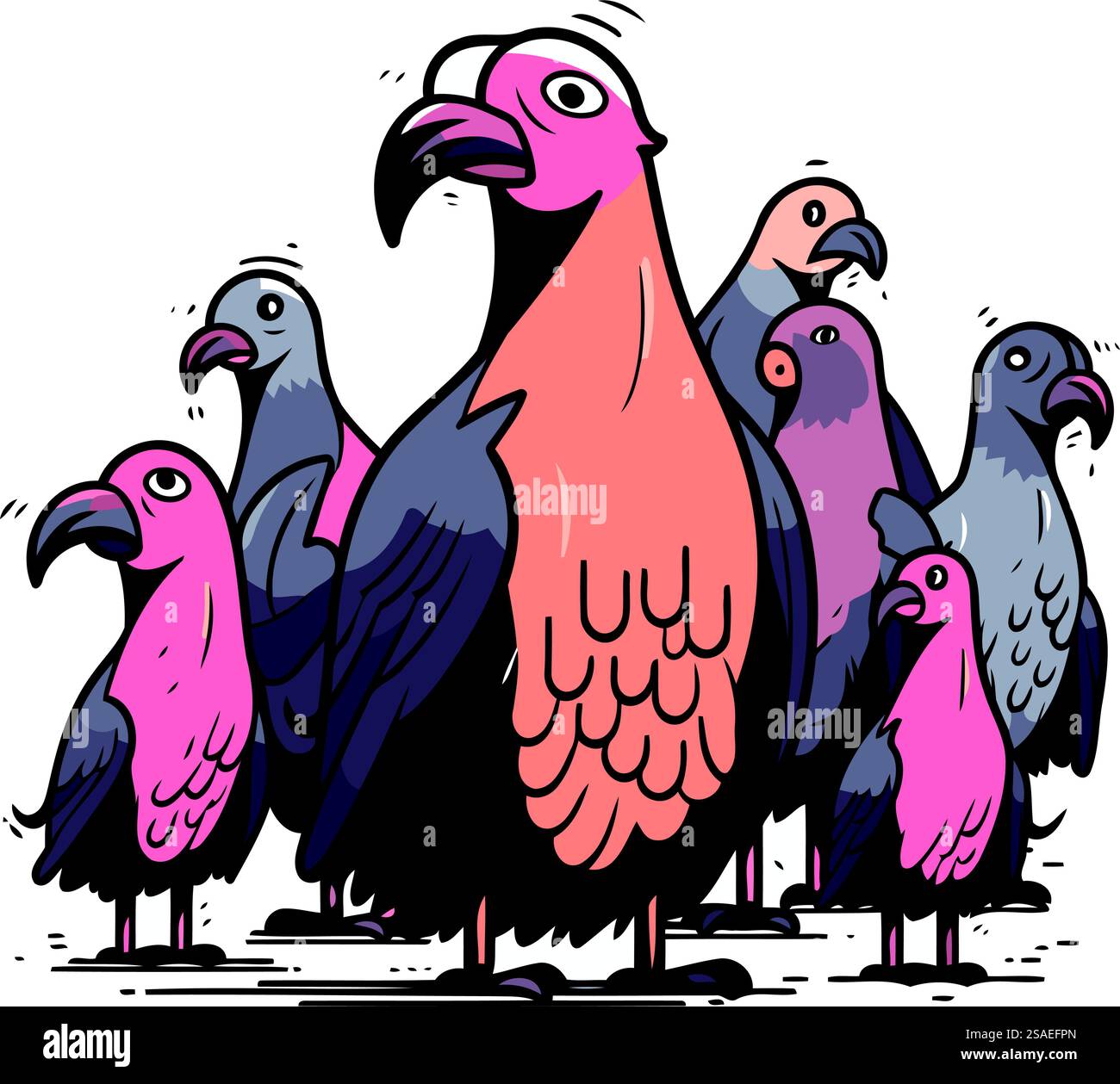 Vultures. Vector illustration of a set of vultures Stock Vector Image ...