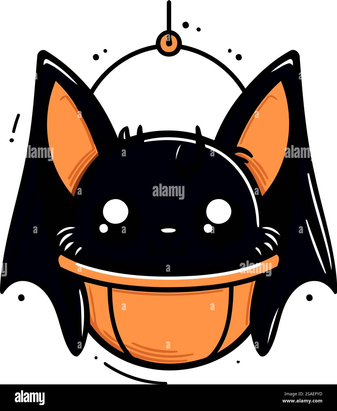 Cute cartoon kawaii bat in helmet. Vector illustration Stock Vector ...
