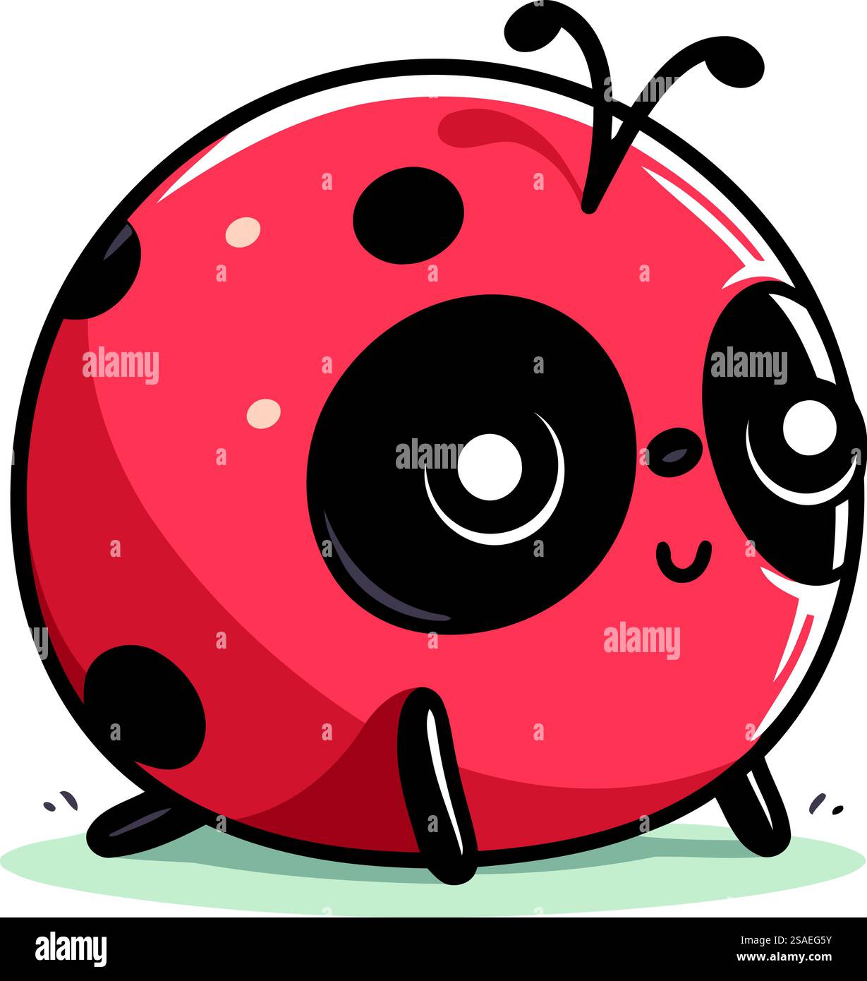 Cute cartoon ladybug isolated on white background. Vector illustration ...