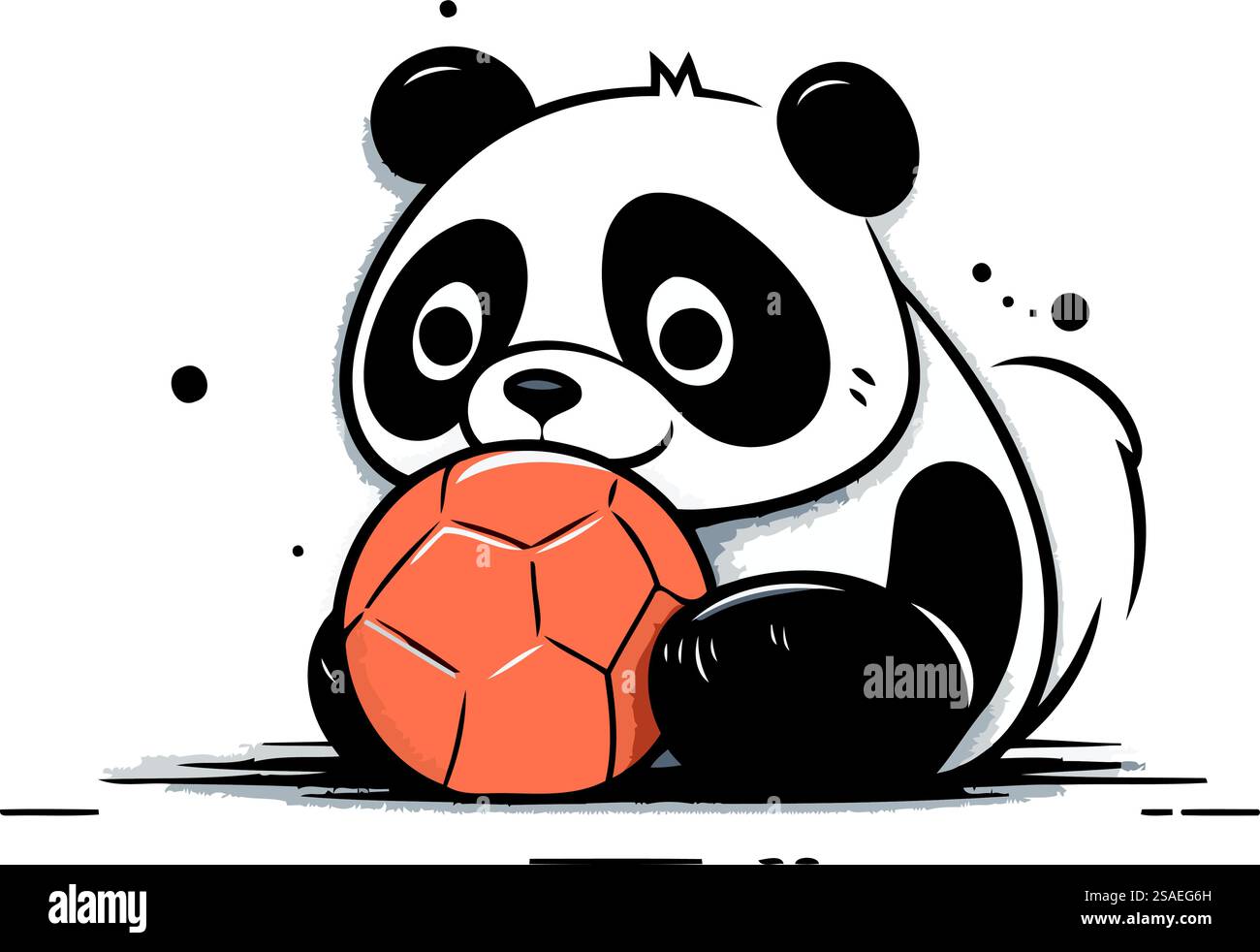 Cute panda playing with a soccer ball. Vector illustration Stock Vector ...
