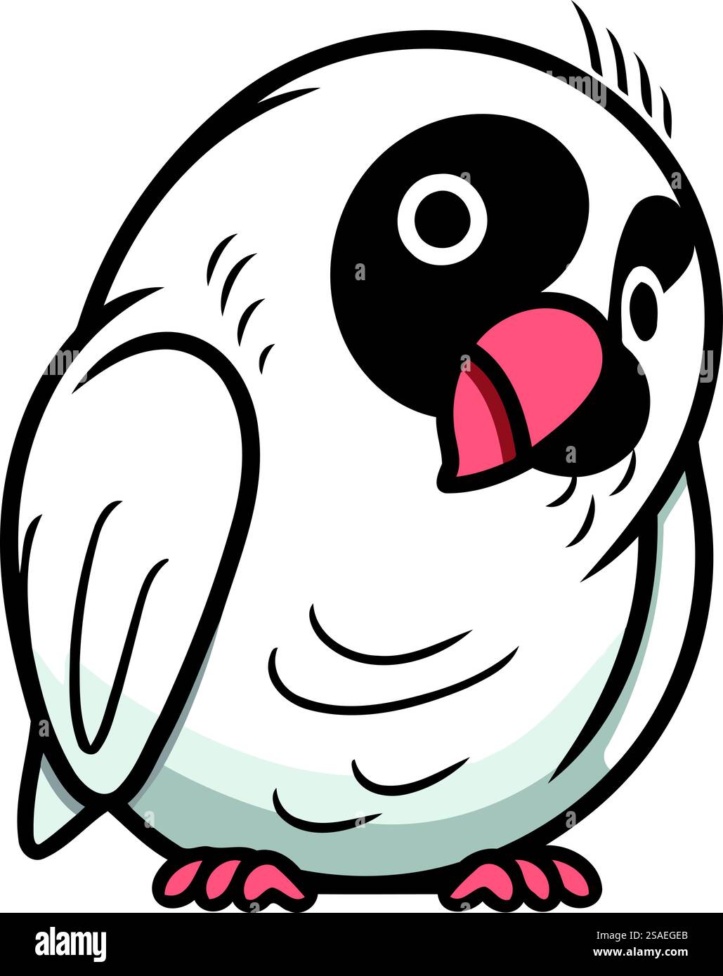 Cute cartoon parrot isolated on white background. Vector illustration ...