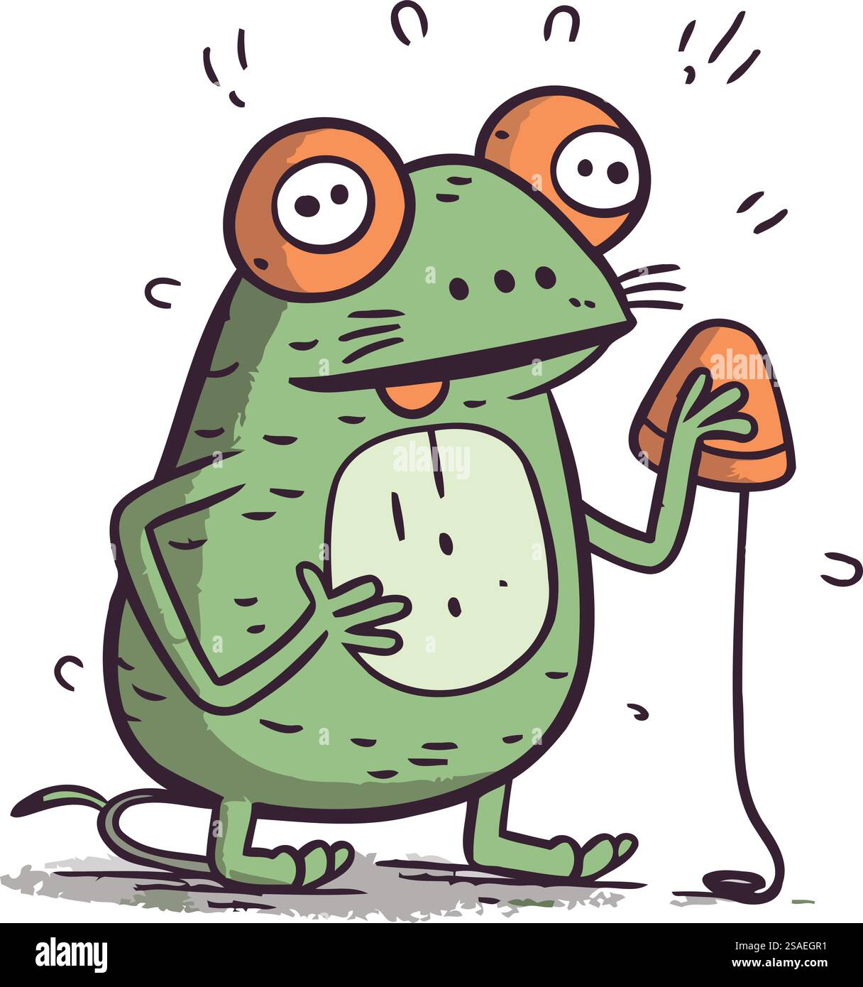 Frog with ice cream. Vector illustration of a funny frog Stock Vector ...