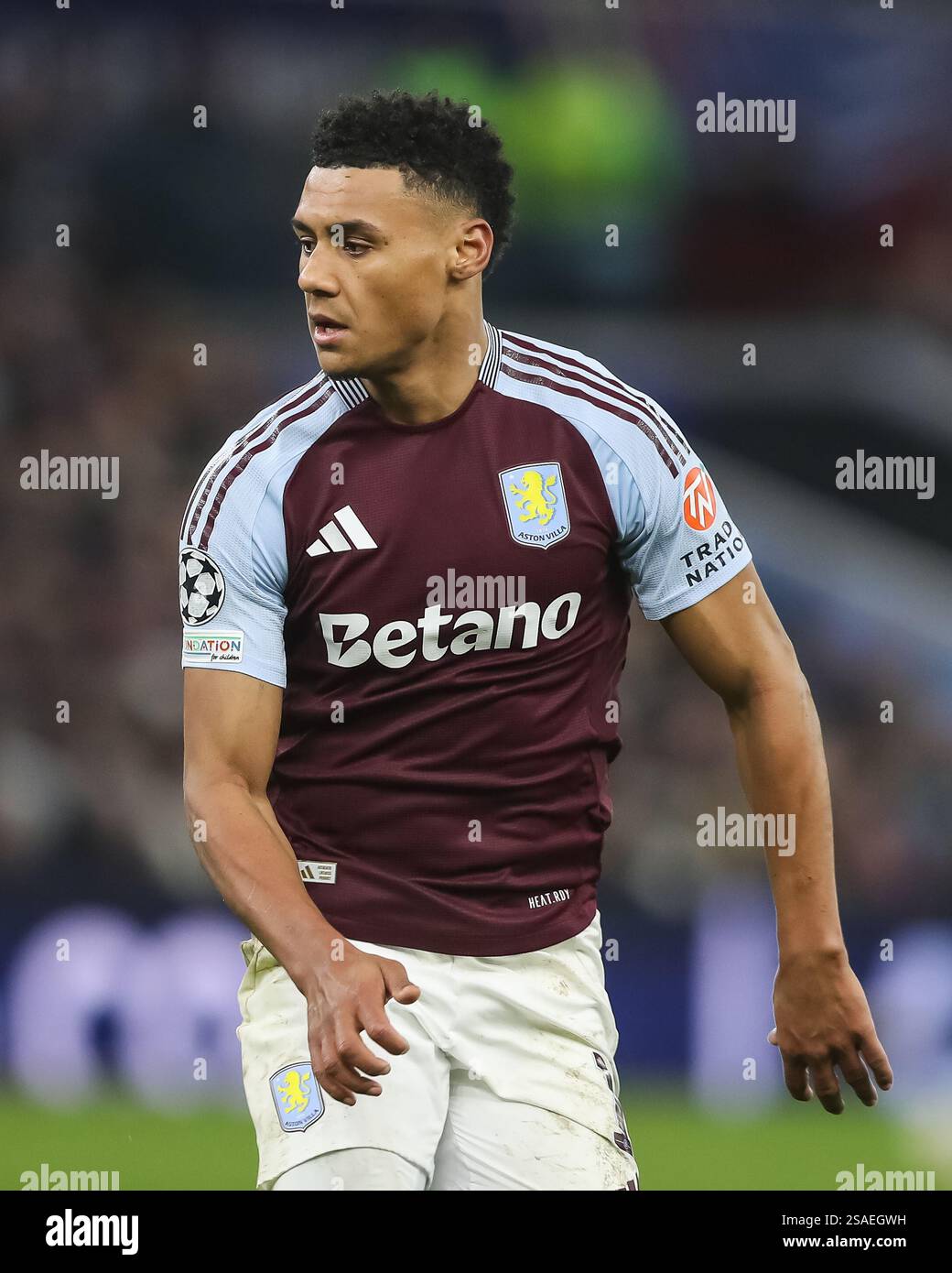 Ollie Watkins of Aston Villa in action during the UEFA Champions League ...