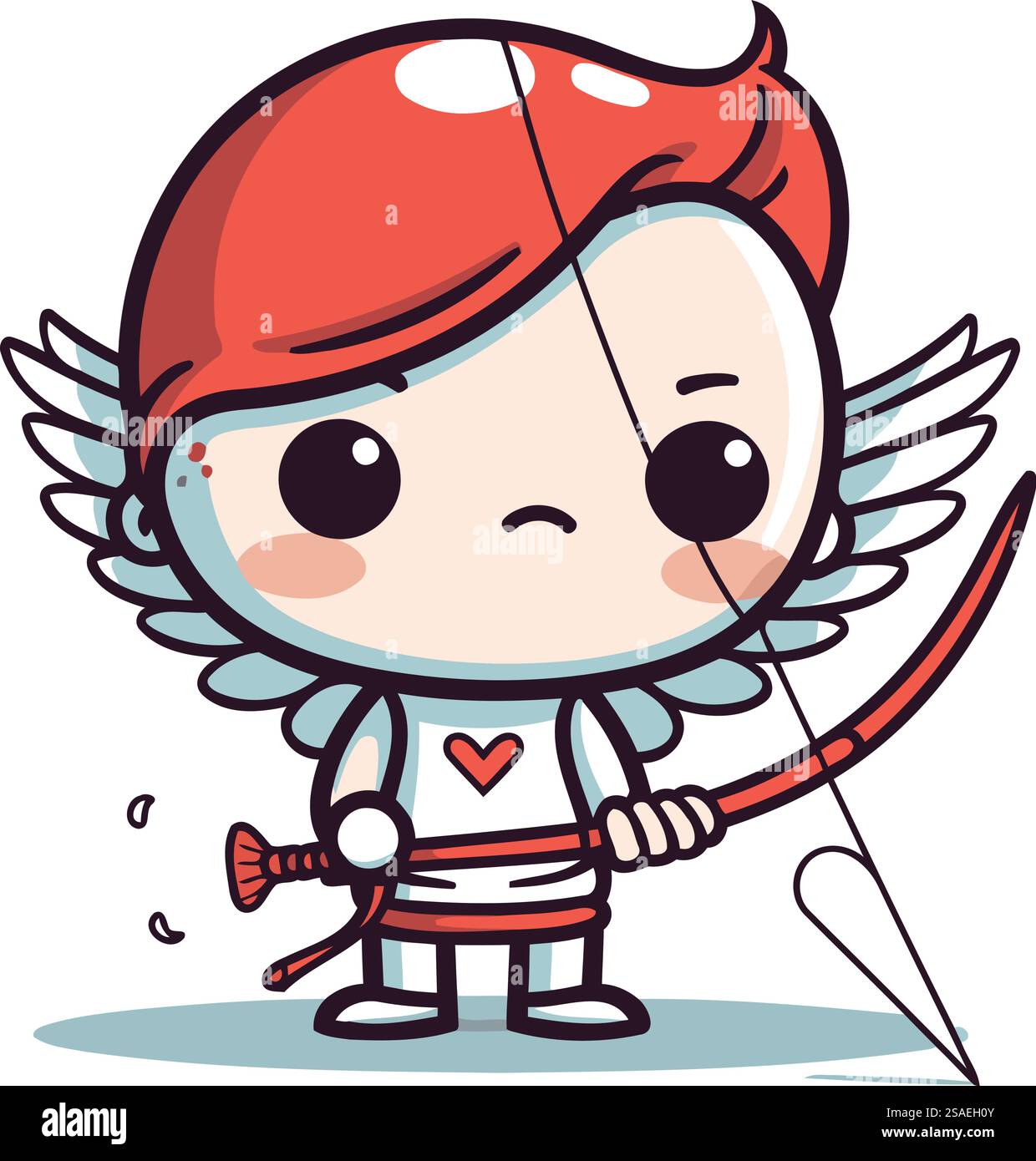 Cupid with bow and arrow character. Cute cartoon vector illustration ...