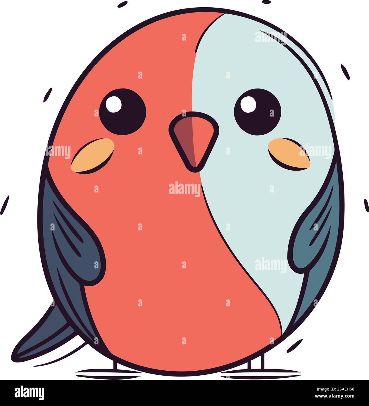 Cute cartoon vector illustration of a cute little red robin bird Stock ...