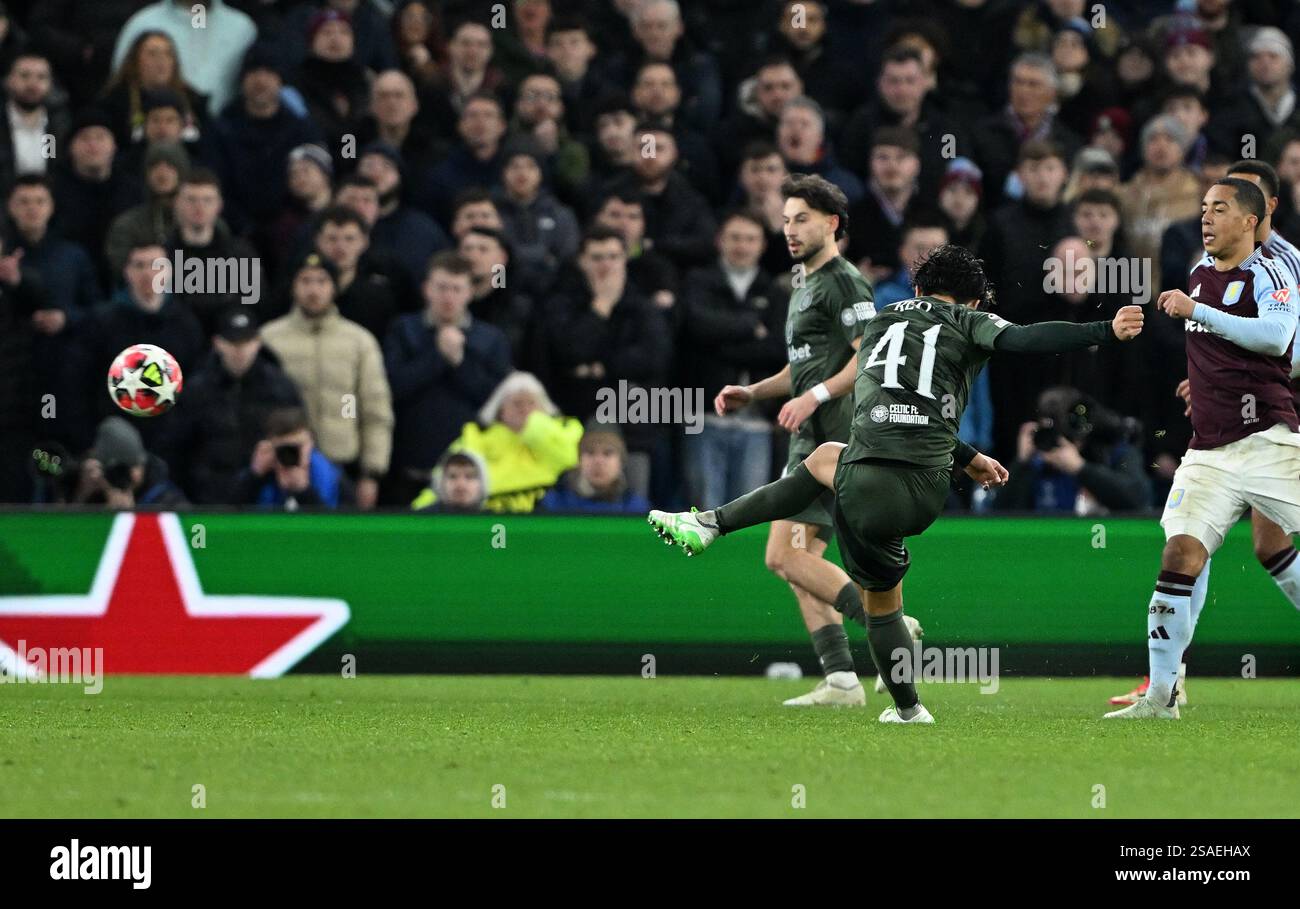Birmingham, UK. 29th Jan, 2025. Celtic's Reo Hatate fires in a shot ...