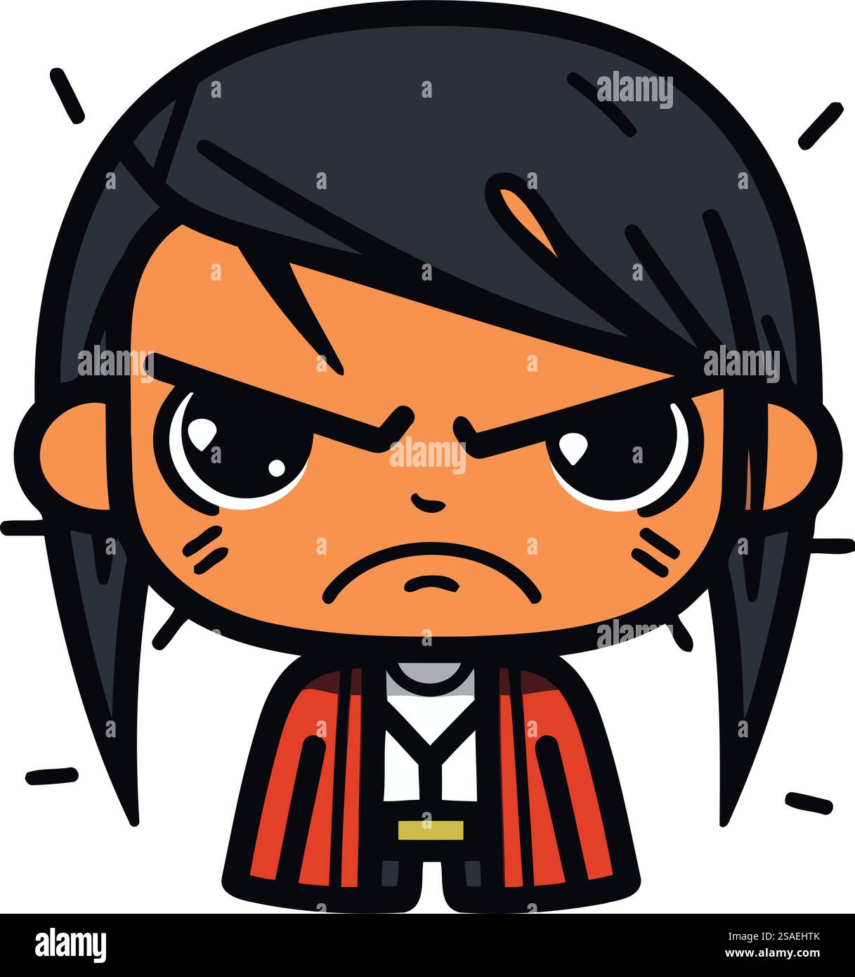 Angry Girl Face Cartoon Vector Illustration Stock Vector Image & Art ...