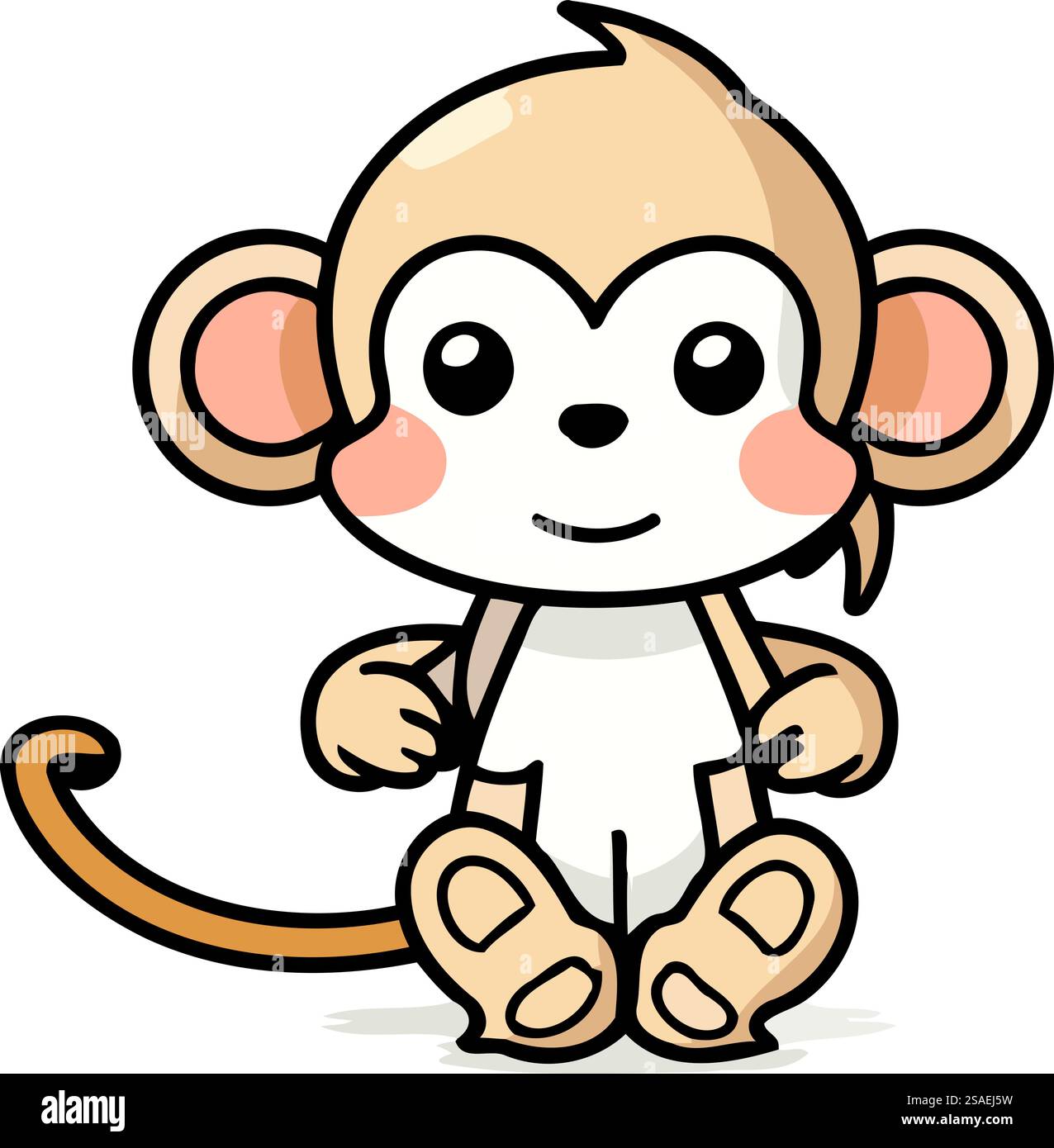 Cute monkey cartoon character vector illustration. Funny monkey cartoon ...