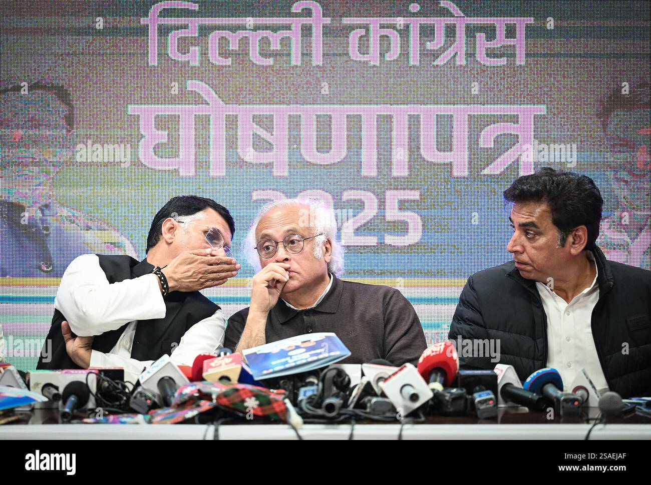 NEW DELHI, INDIA - JANUARY 29: Senior Congress leaders Jairam Ramesh ...