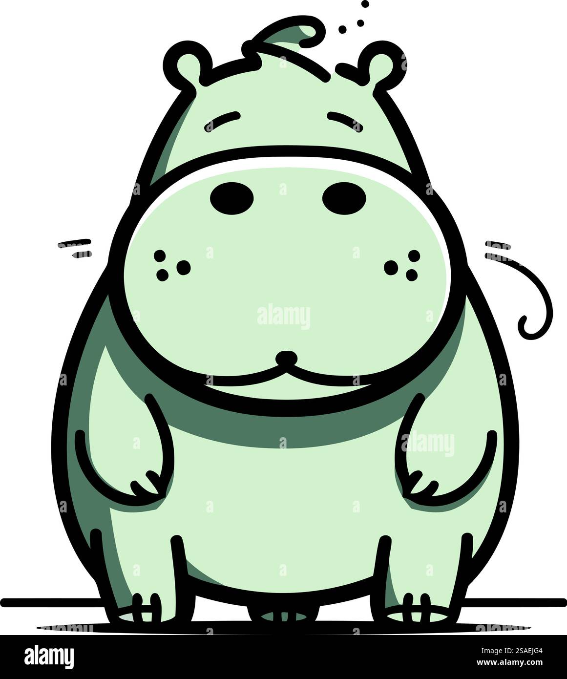 Cartoon hippopotamus. Vector illustration of cute hippo Stock Vector ...