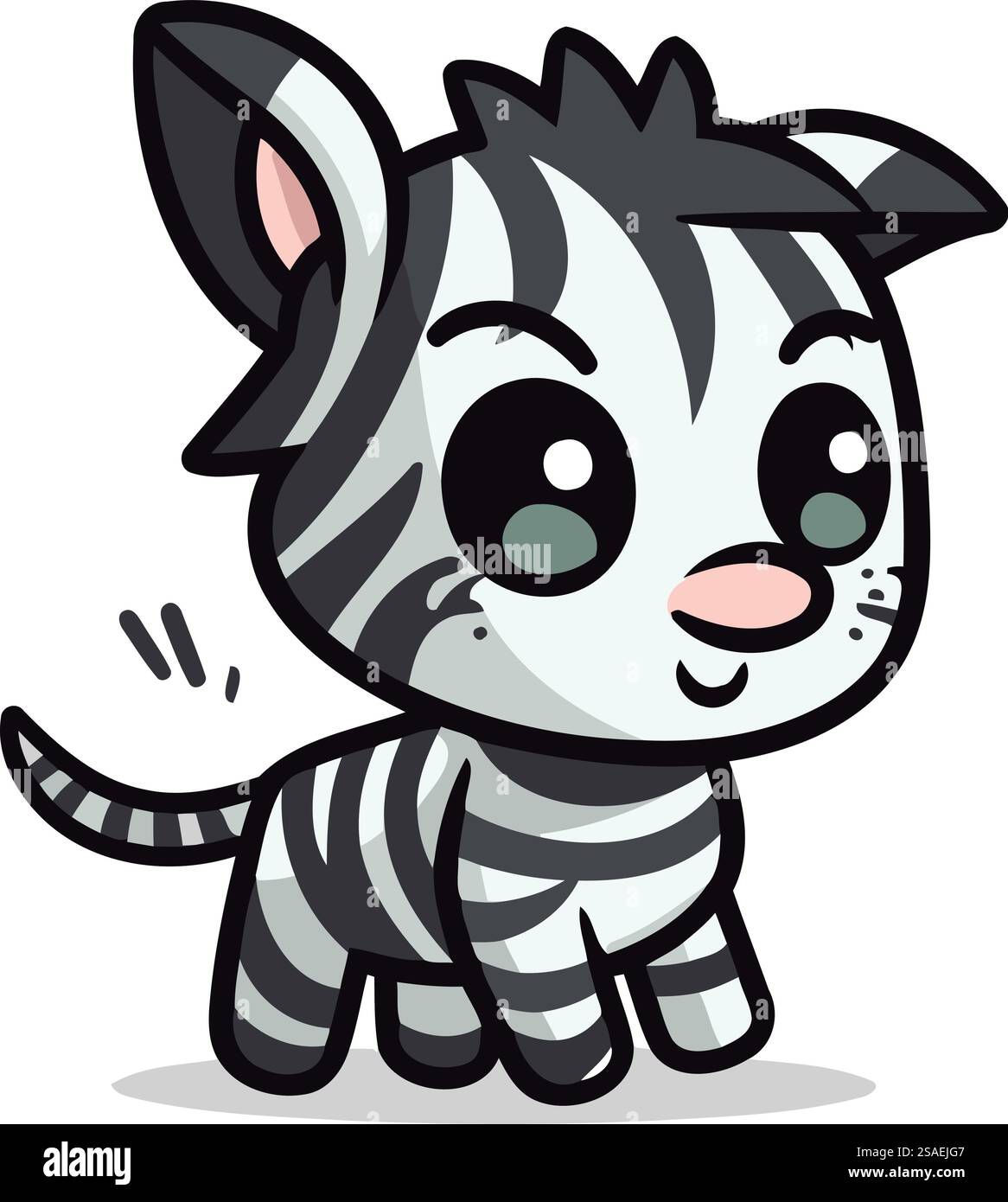 Cute Zebra Cartoon Mascot Character Vector Illustration Stock Vector ...