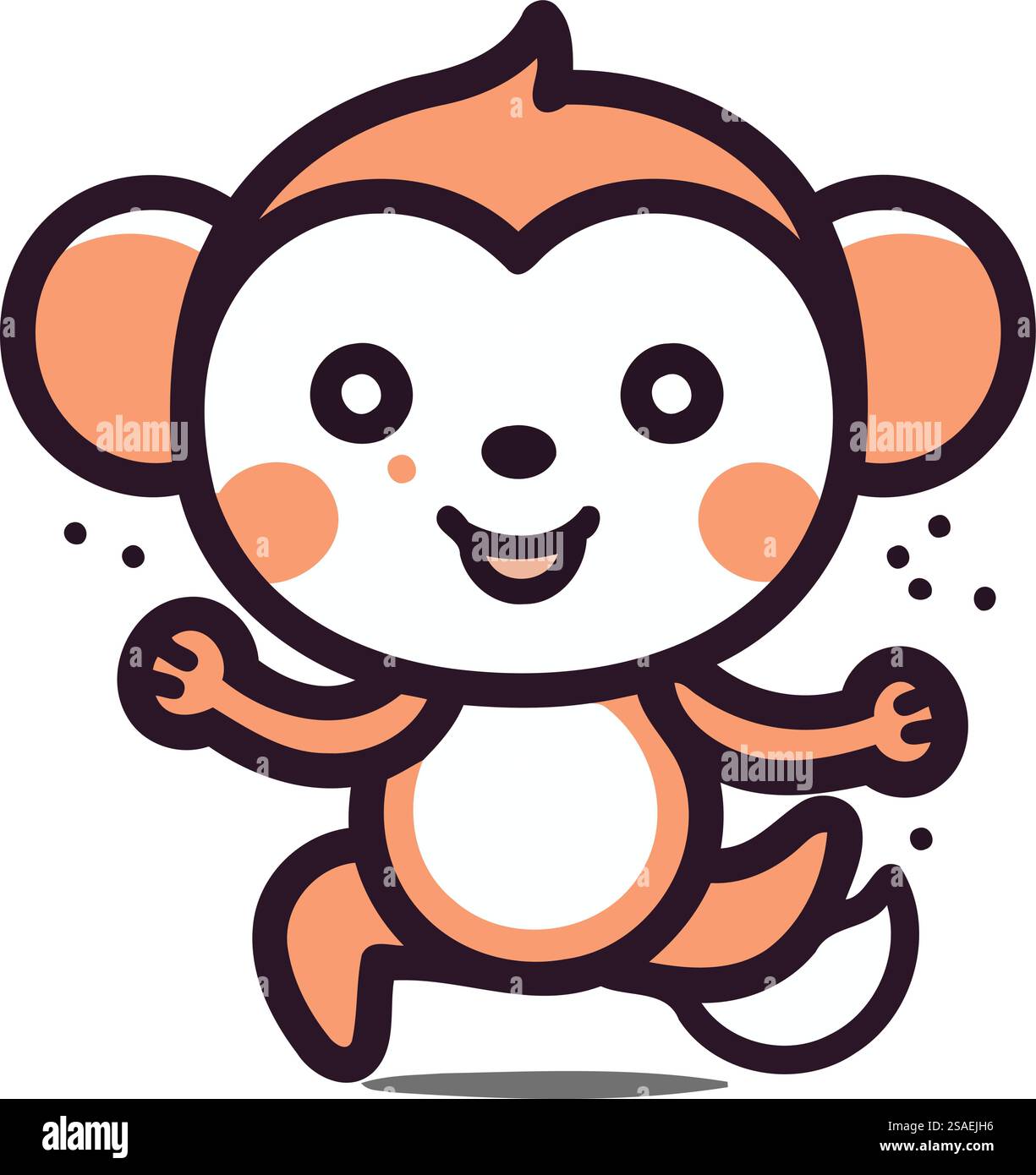 Monkey cartoon character vector illustration. Cute little monkey ...