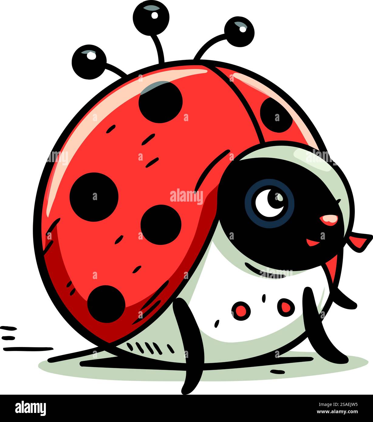 Cartoon ladybug. Vector illustration of a cute ladybug Stock Vector ...