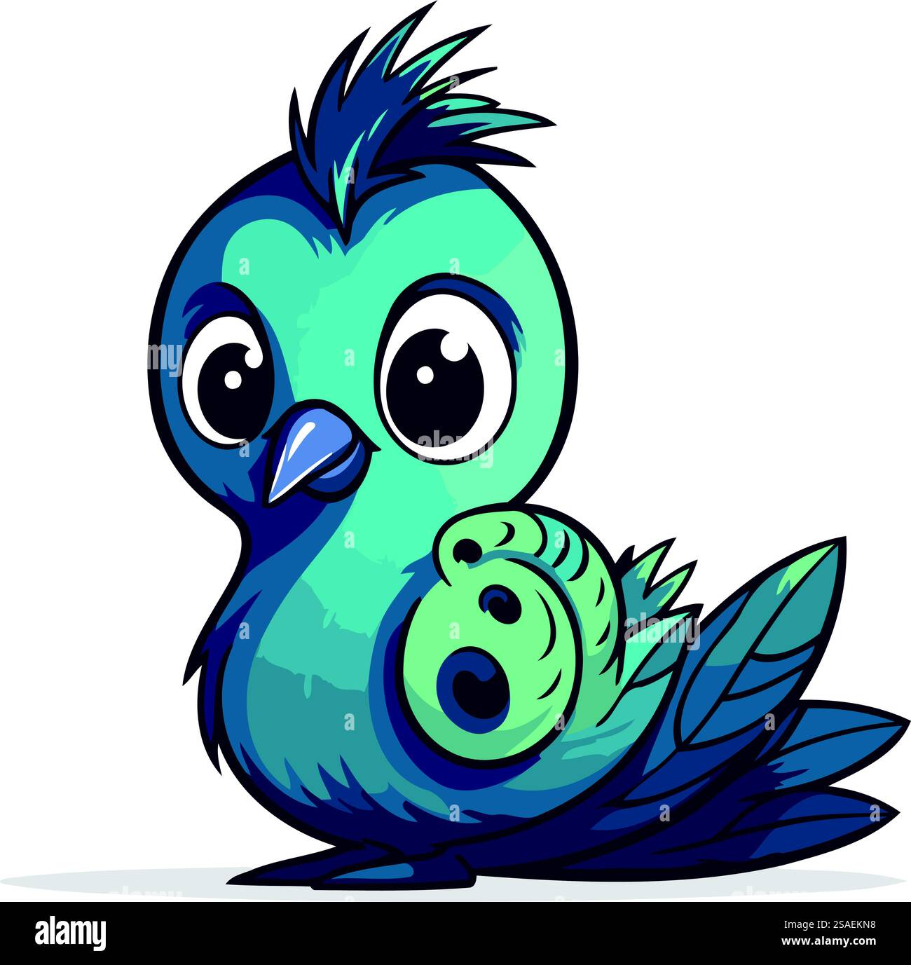 Blue bird with a snail in its beak. Vector illustration Stock Vector ...