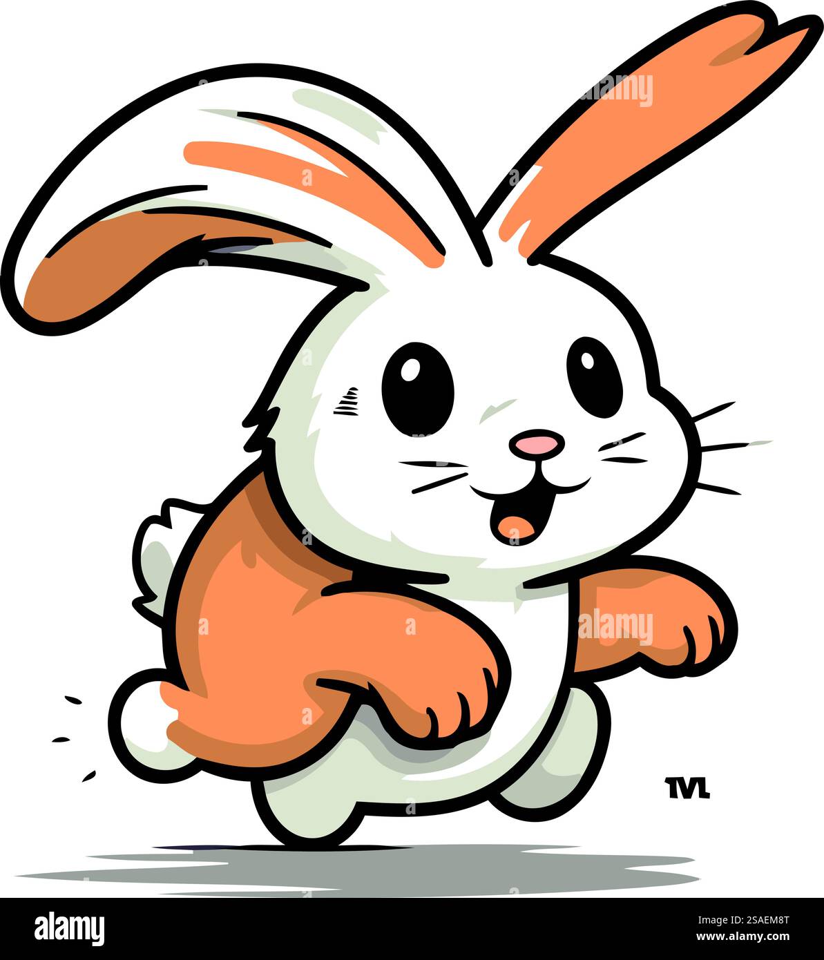 Cute cartoon bunny. Vector illustration isolated on a white background ...