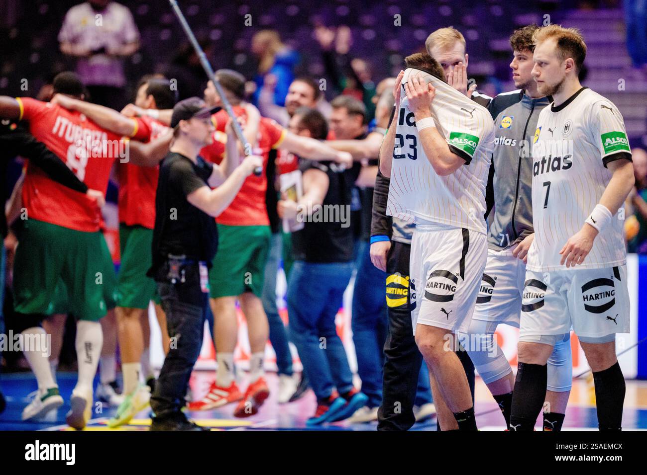 Fornebu 20250129. Germany's Renars Uscins and Luca Witzke after the ...