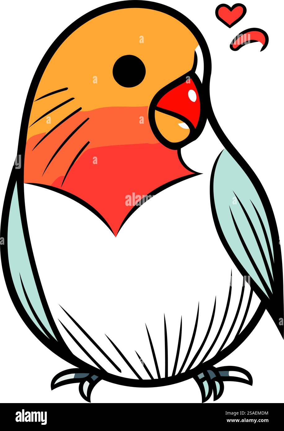Cute cartoon parrot with heart in its beak. Vector illustration Stock Vector Image & Art - Alamy