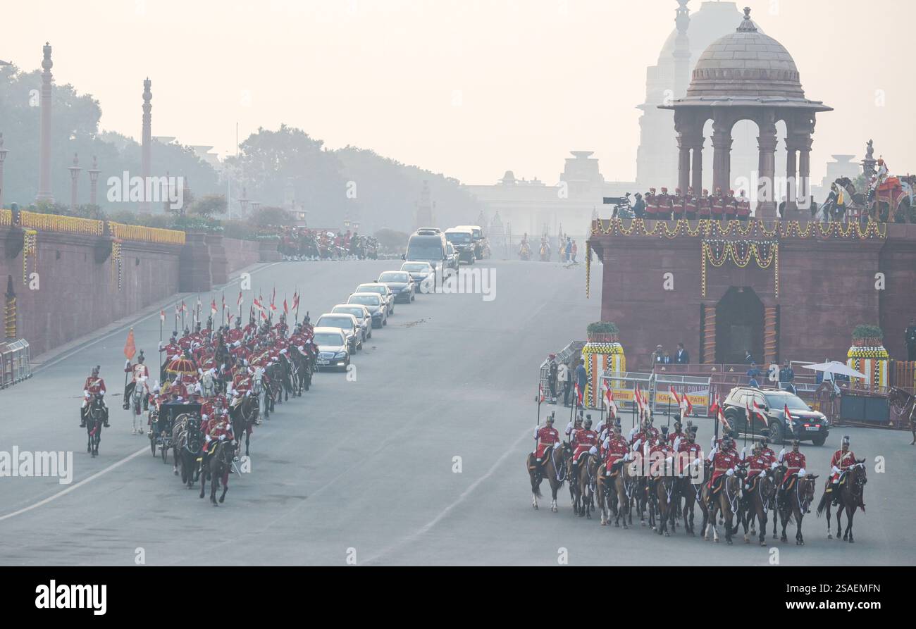 NEW DELHI, INDIA - JANUARY 29: Convoy of President of India Droupadi ...