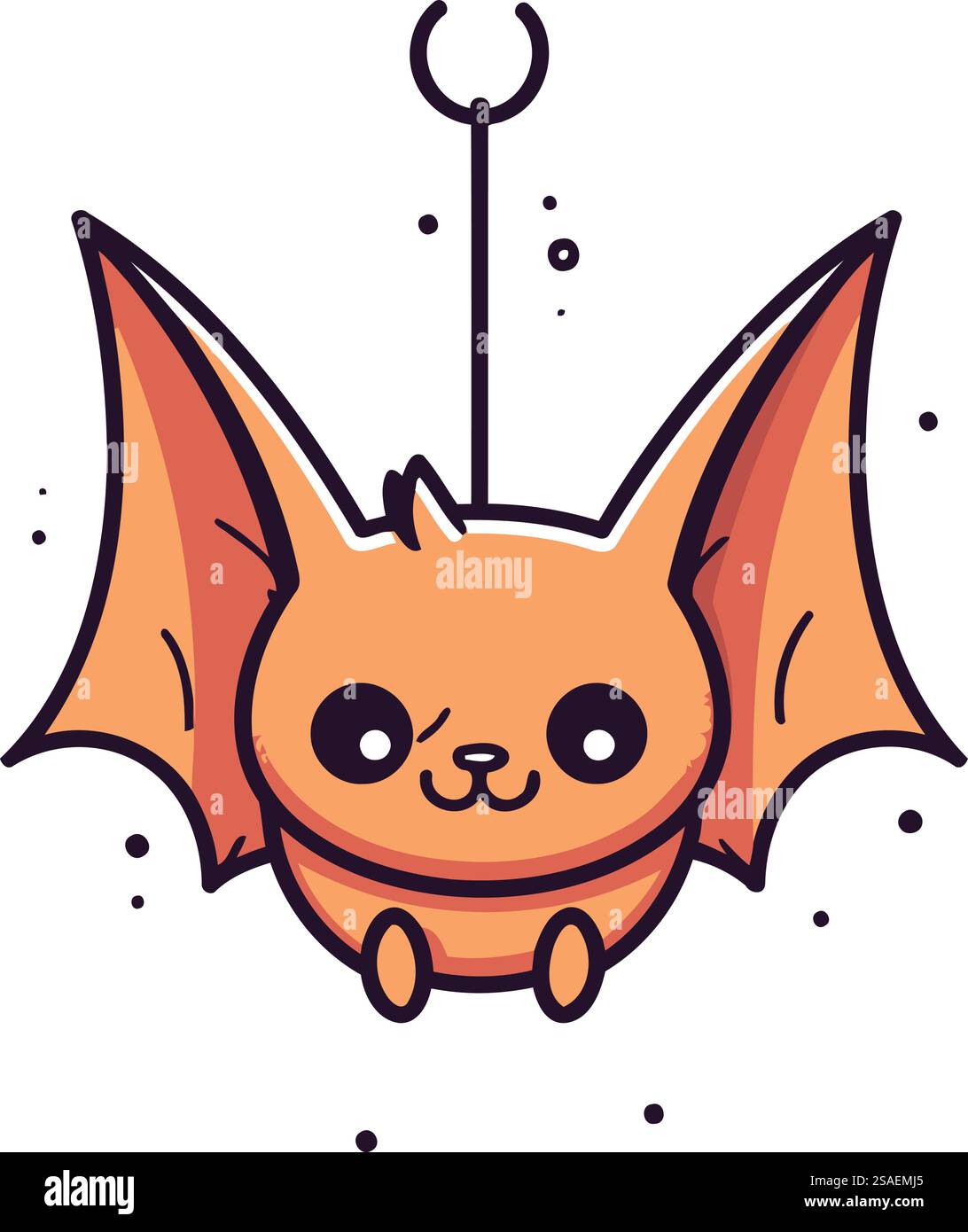 Cute cartoon flying fox. Vector illustration isolated on white ...