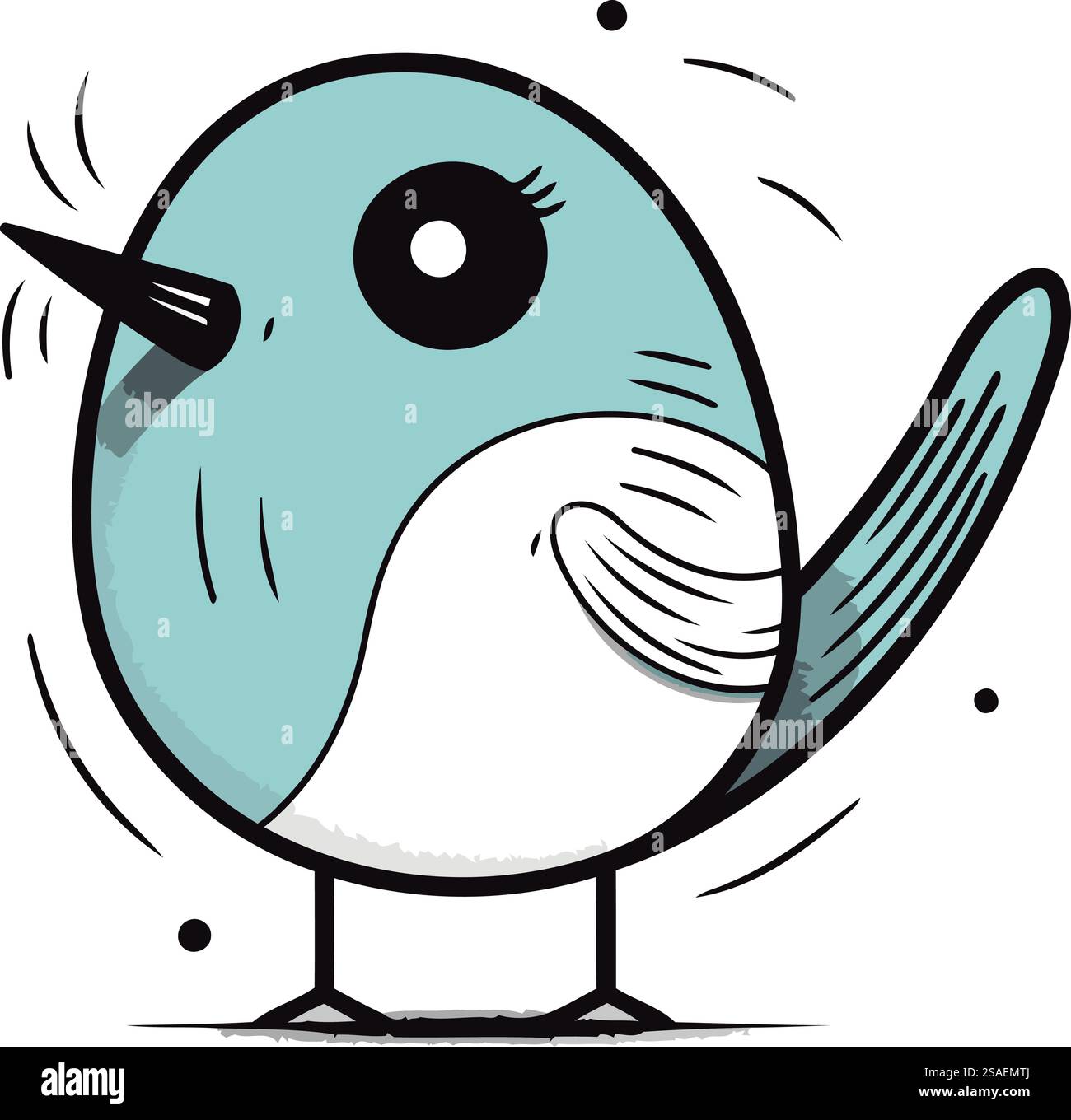 Cartoon blue bird on a white background. Vector illustration for your ...